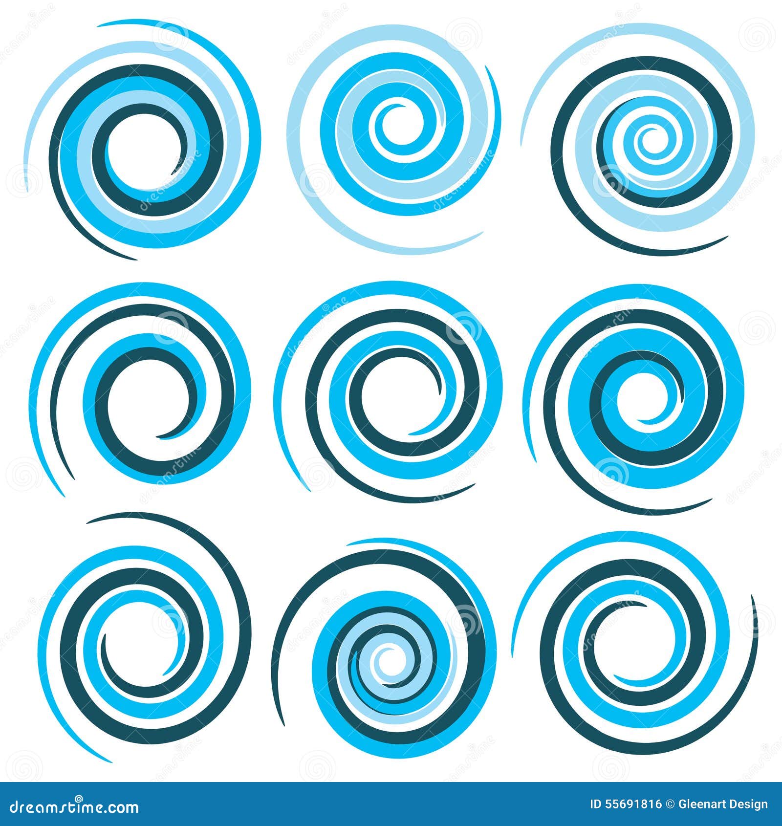 Espirales Azules Del Vector Stock de ilustración - Ilustración de ...