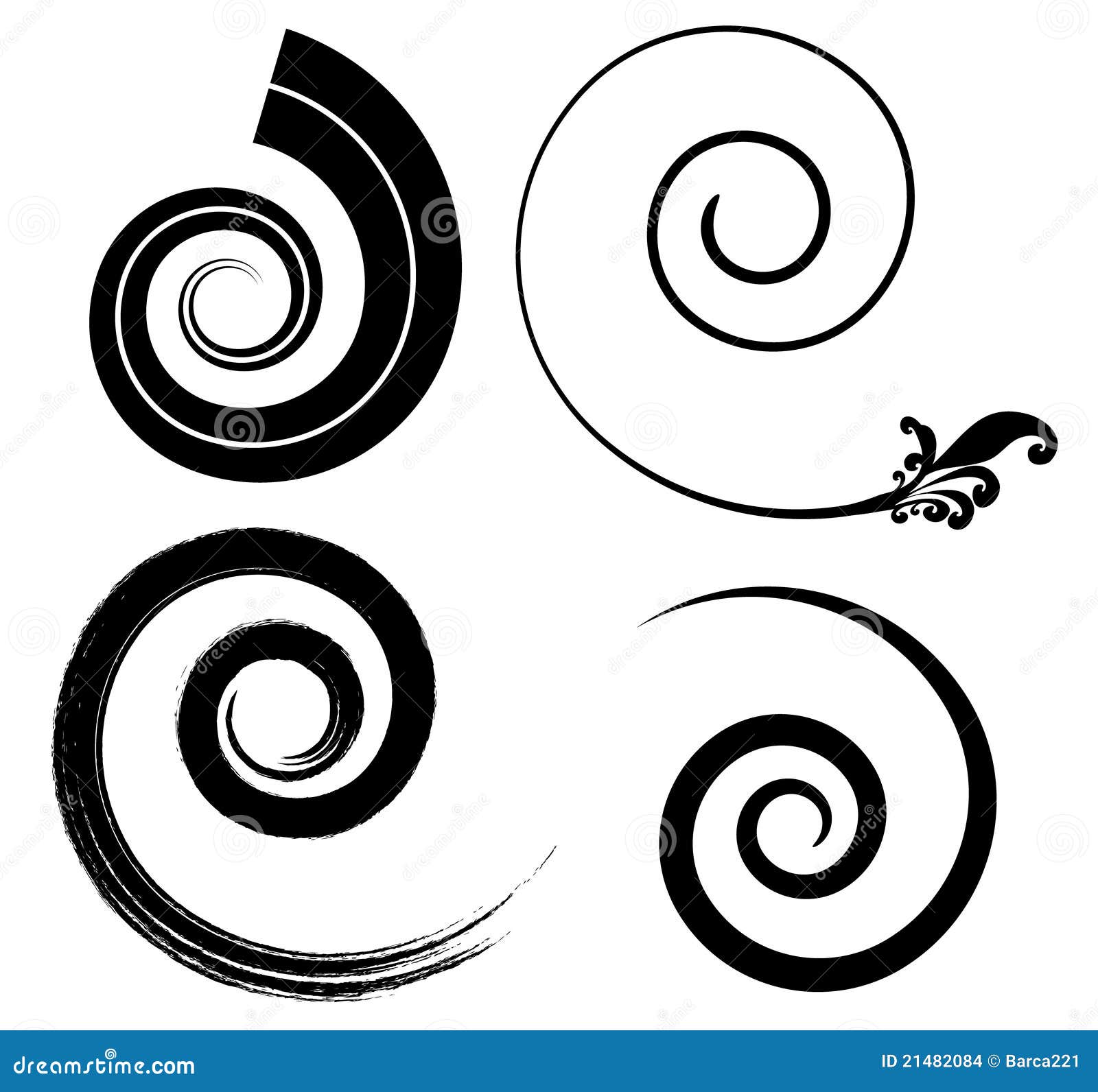 Espirales negros ilustración del vector. Ilustración de forma - 21482084