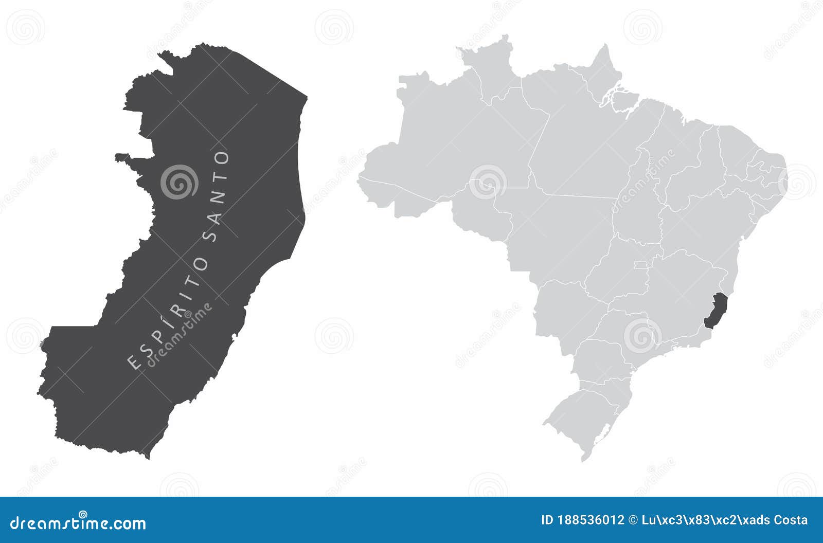 Espirito Santo Administrative And Political Map With Flag Vector ...