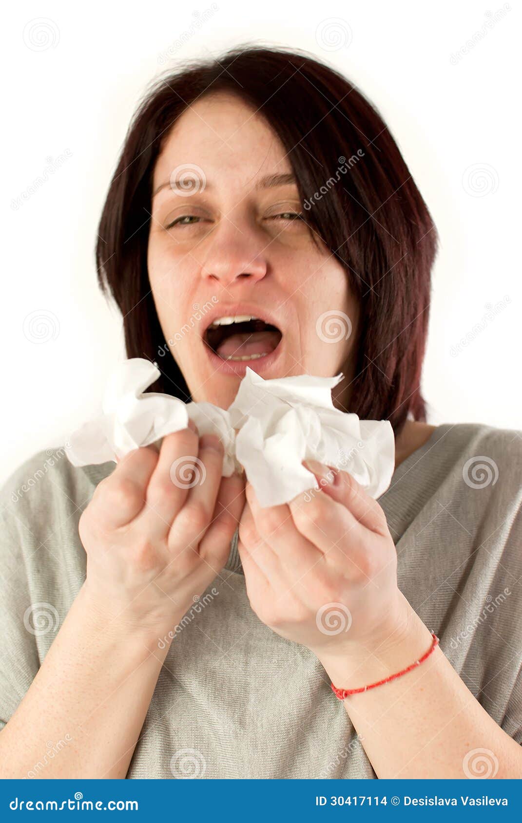 Espirrar da mulher foto de stock. Imagem de atrativo - 30417114