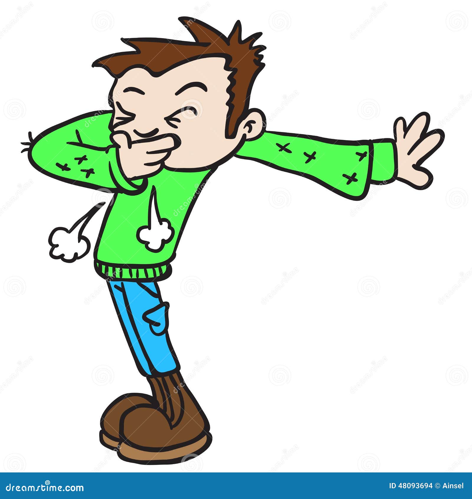 Espirro do menino ilustração stock. Ilustração de fundir - 48093694