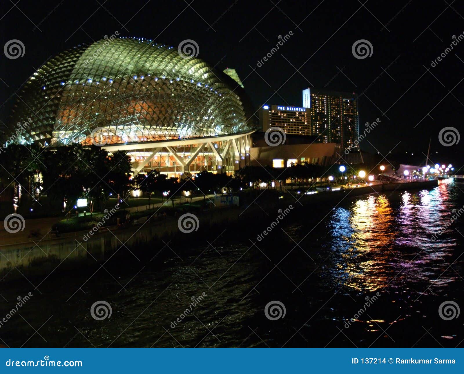 Esplanade stock photo. Image of urban, night, opera, building - 137214