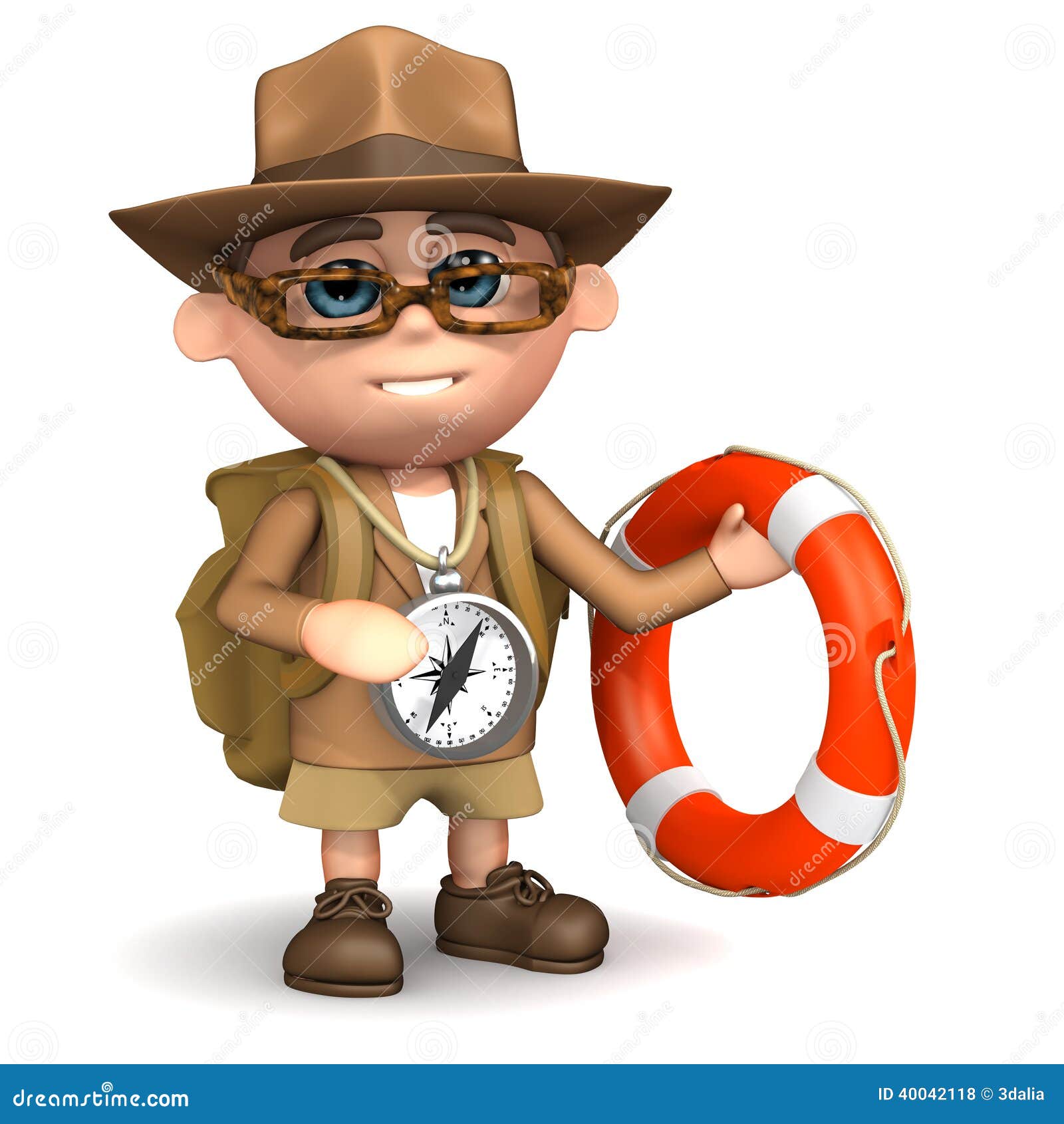 Esploratore 3d Con Lifering Illustrazione di Stock - Illustrazione di ...