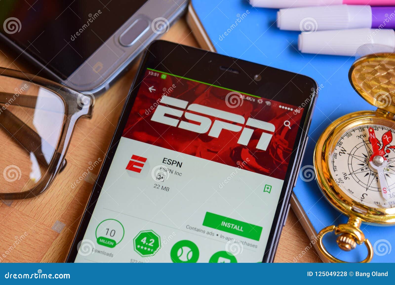 ESPN Dev Application on Smartphone Screen. Editorial Stock Photo ...