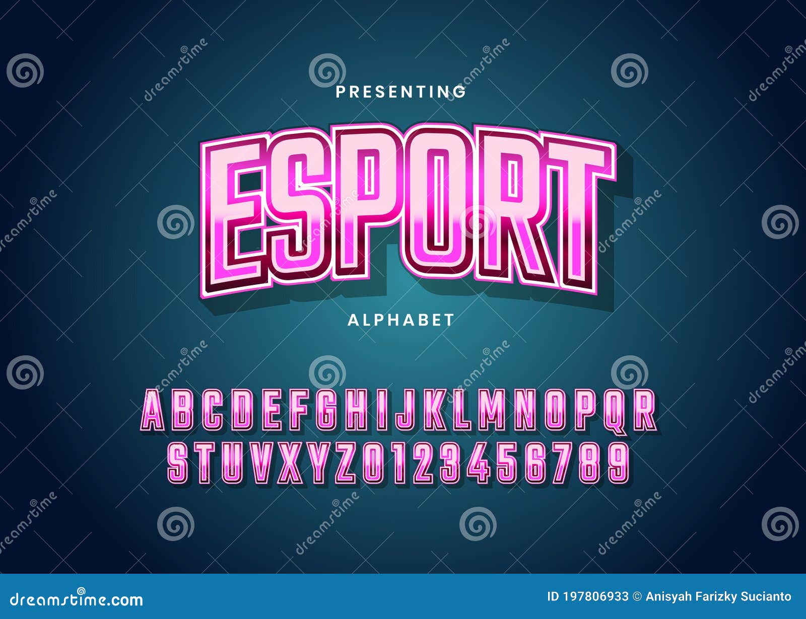 Esport Text Effect Alphabet Typography for Gamer or Streamer Stock ...