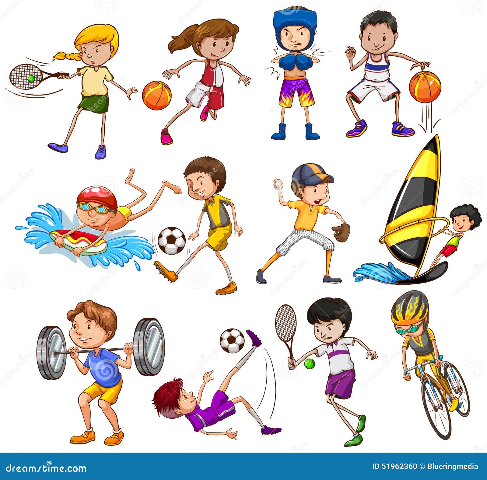 Esportes ilustração do vetor. Ilustração de grupo, atlético - 51962360