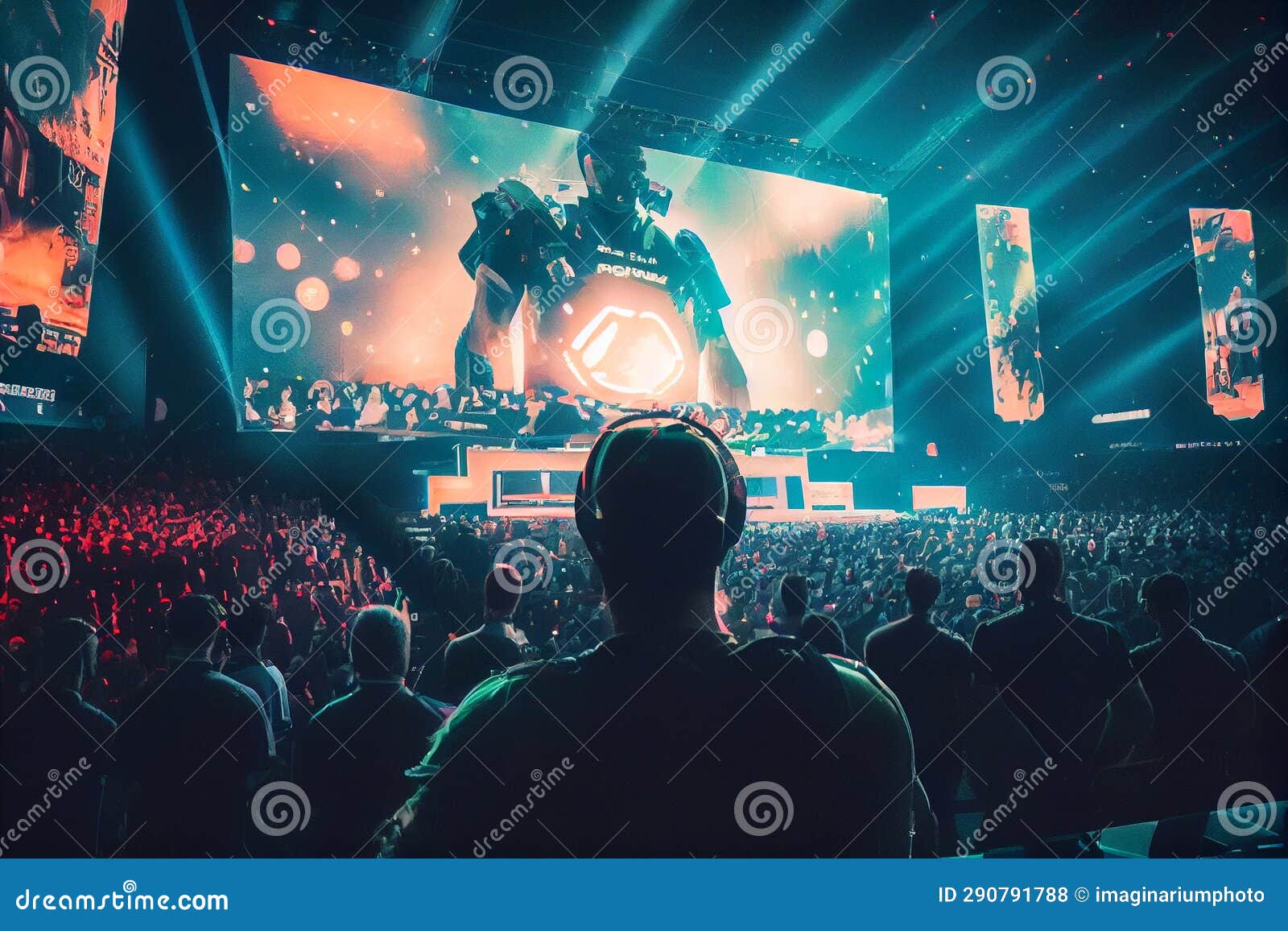 ESports Event at the Stadium Stock Illustration - Illustration of ...