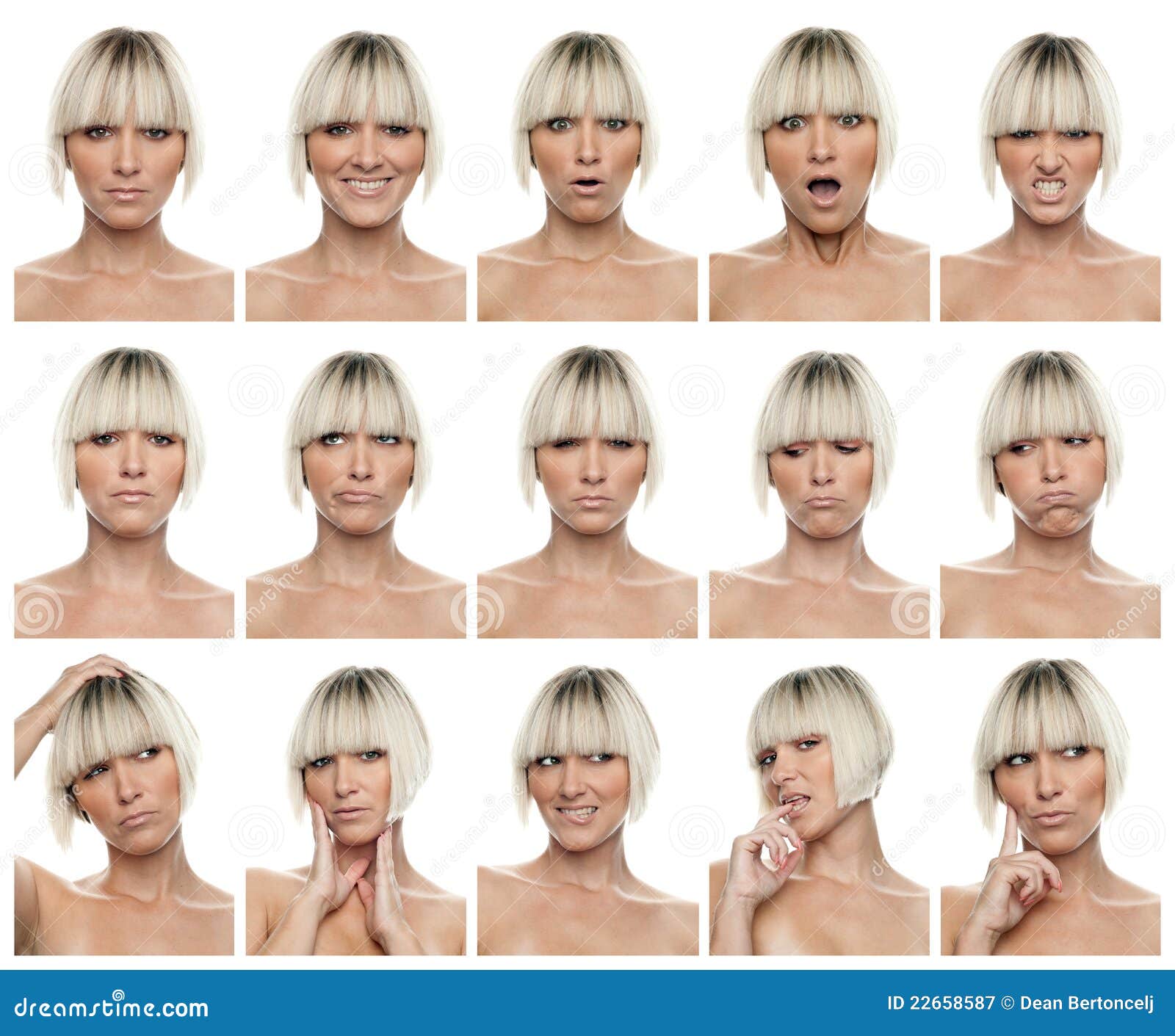 Espressioni della donna immagine stock. Immagine di signora - 22658587