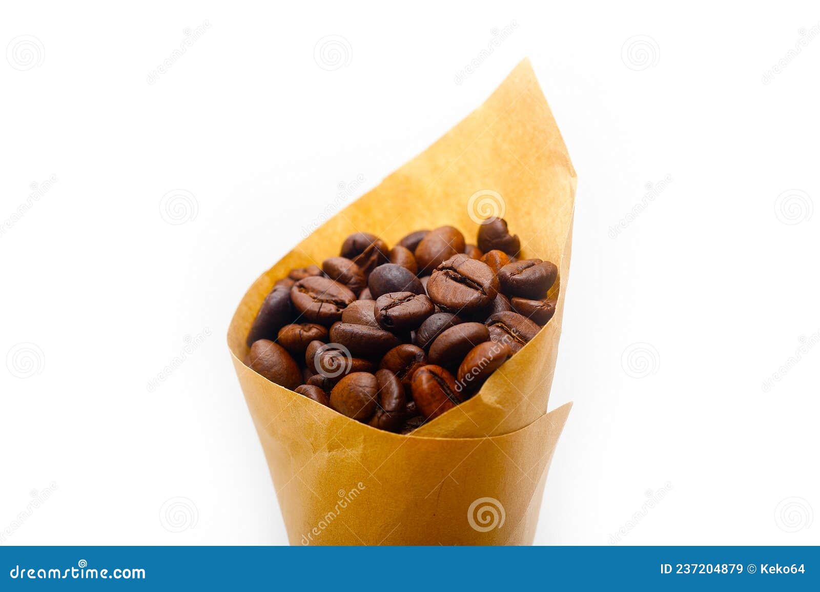 Espresso Coffee Beans on a Paper Cone Stock Image - Image of drink ...