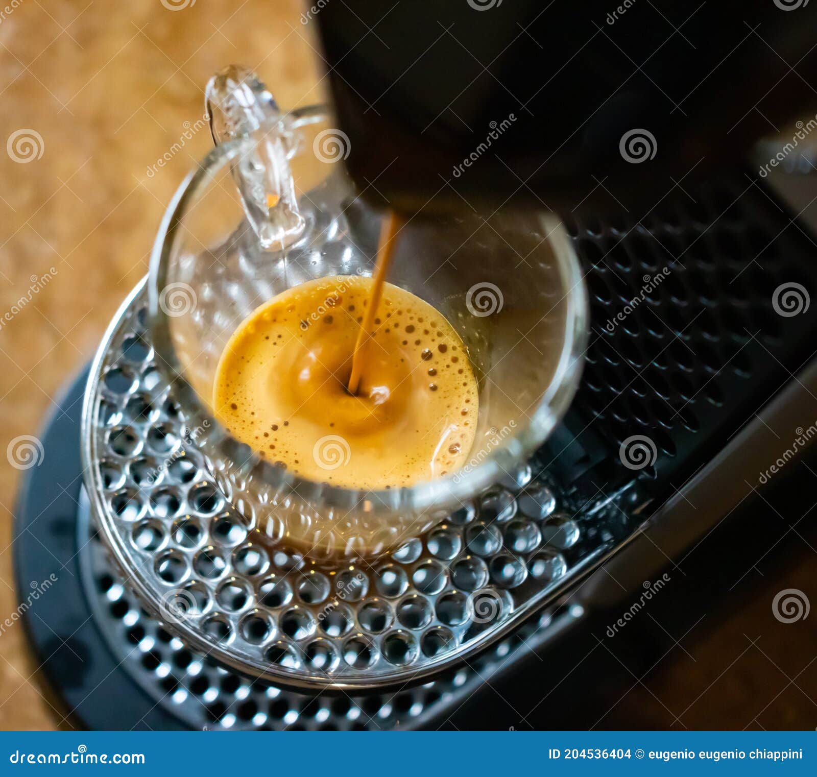 Espresso Coffee Brewing Process from Typical Italian Coffee Espresso ...