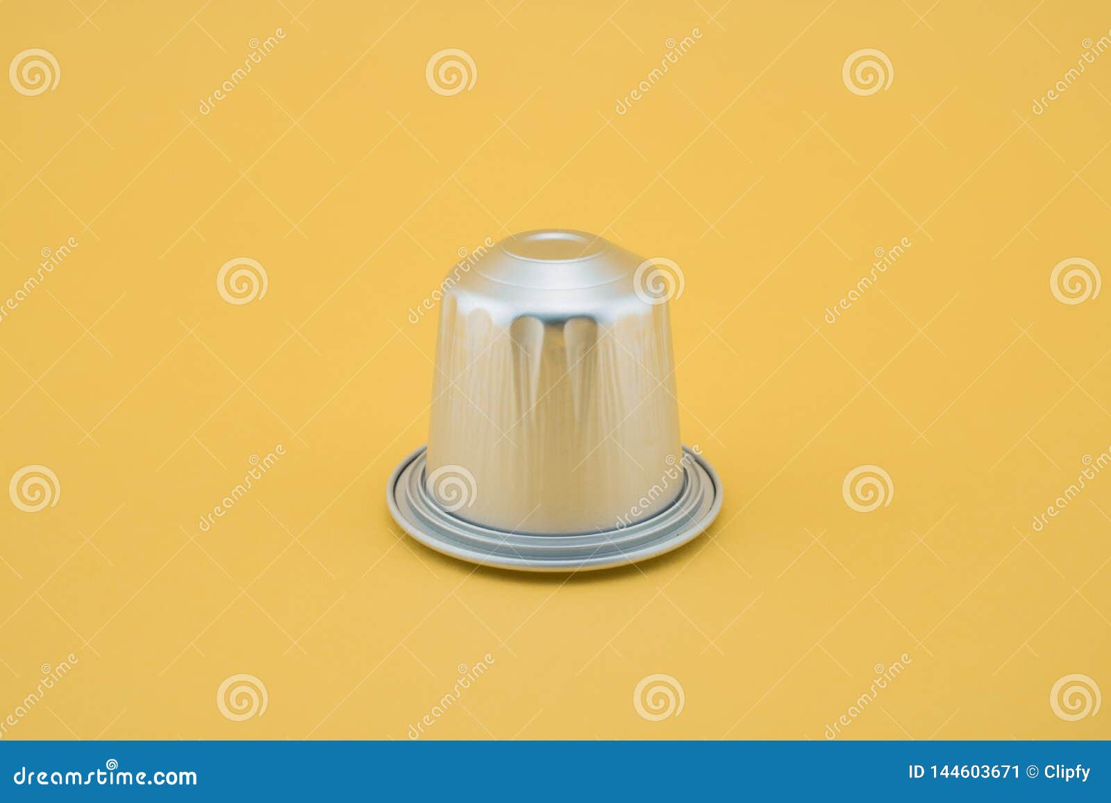 Espresso Coffee Capsule or Coffee Pod on Yellow Background. Stock Image ...