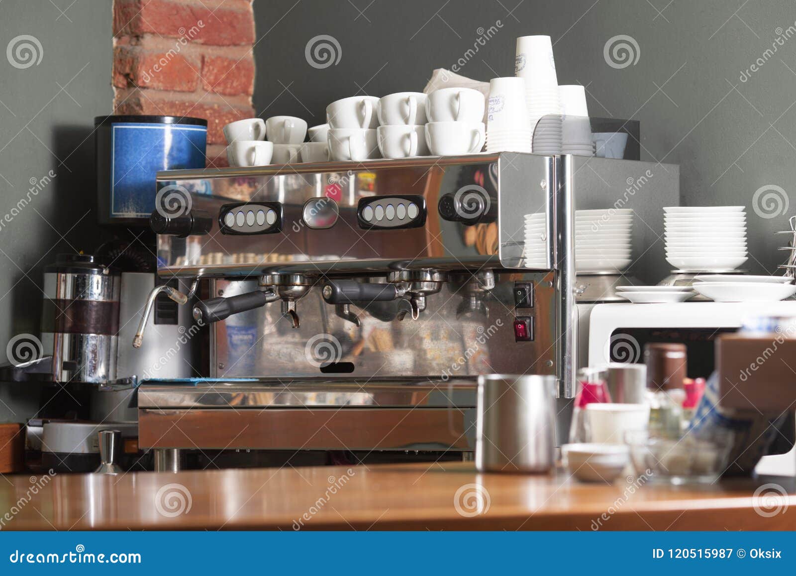 Espresso coffee machine stock image. Image of modern - 120515987