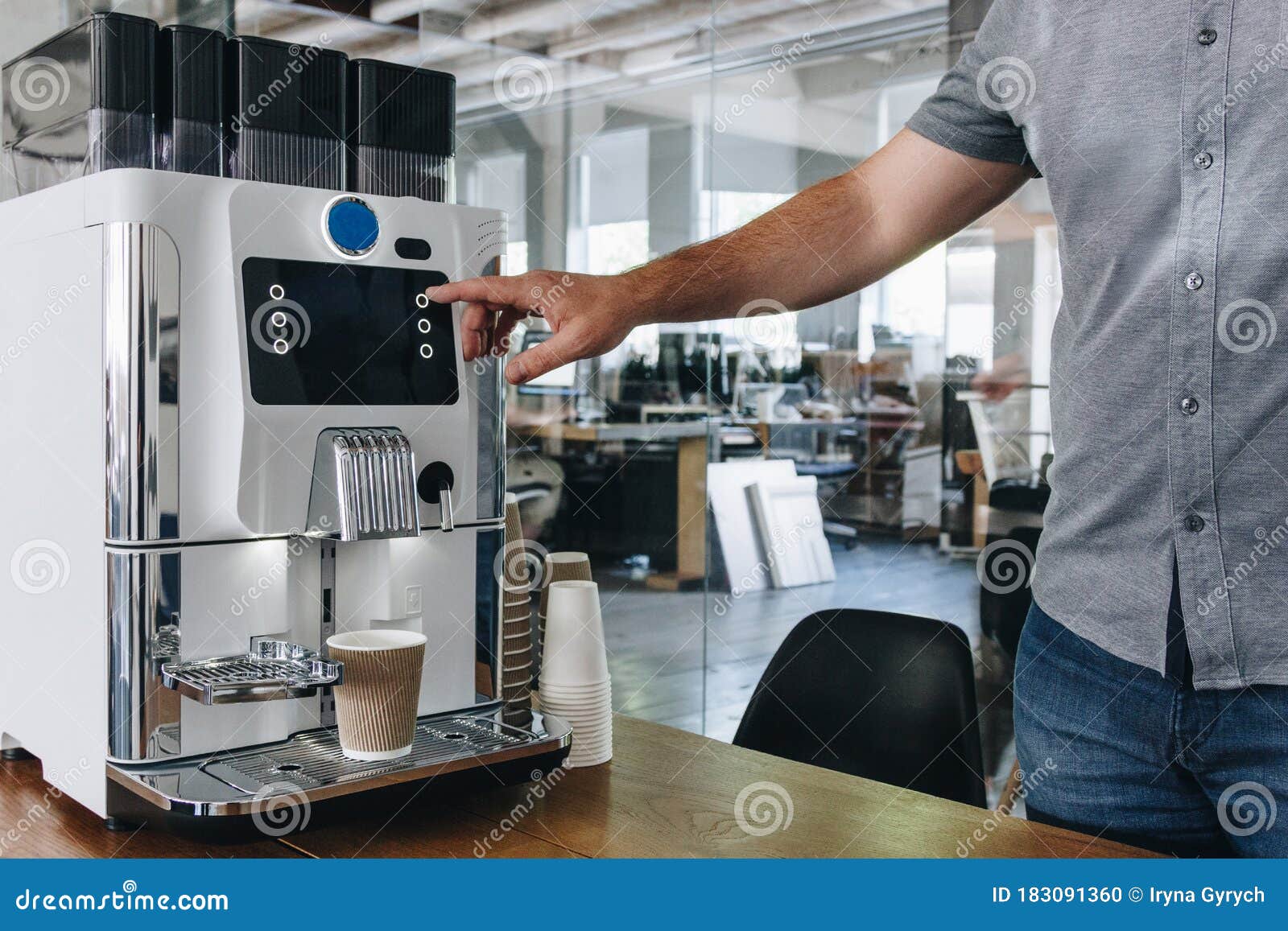 Coffee Machine in the Loft Office Stock Photo - Image of white, home ...