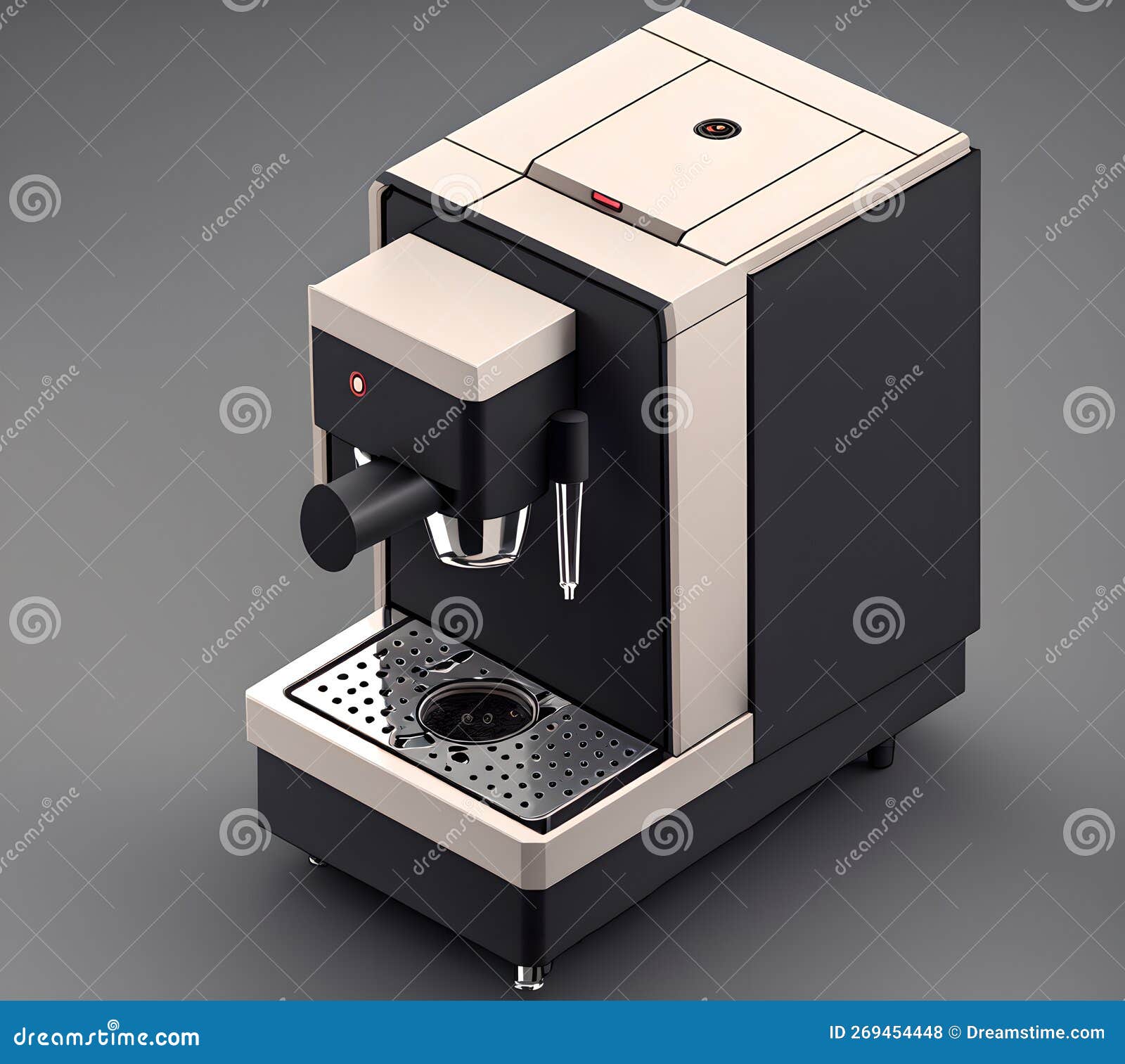 Espresso Coffee Machine on Sleek Background. Isometric View of Electric ...