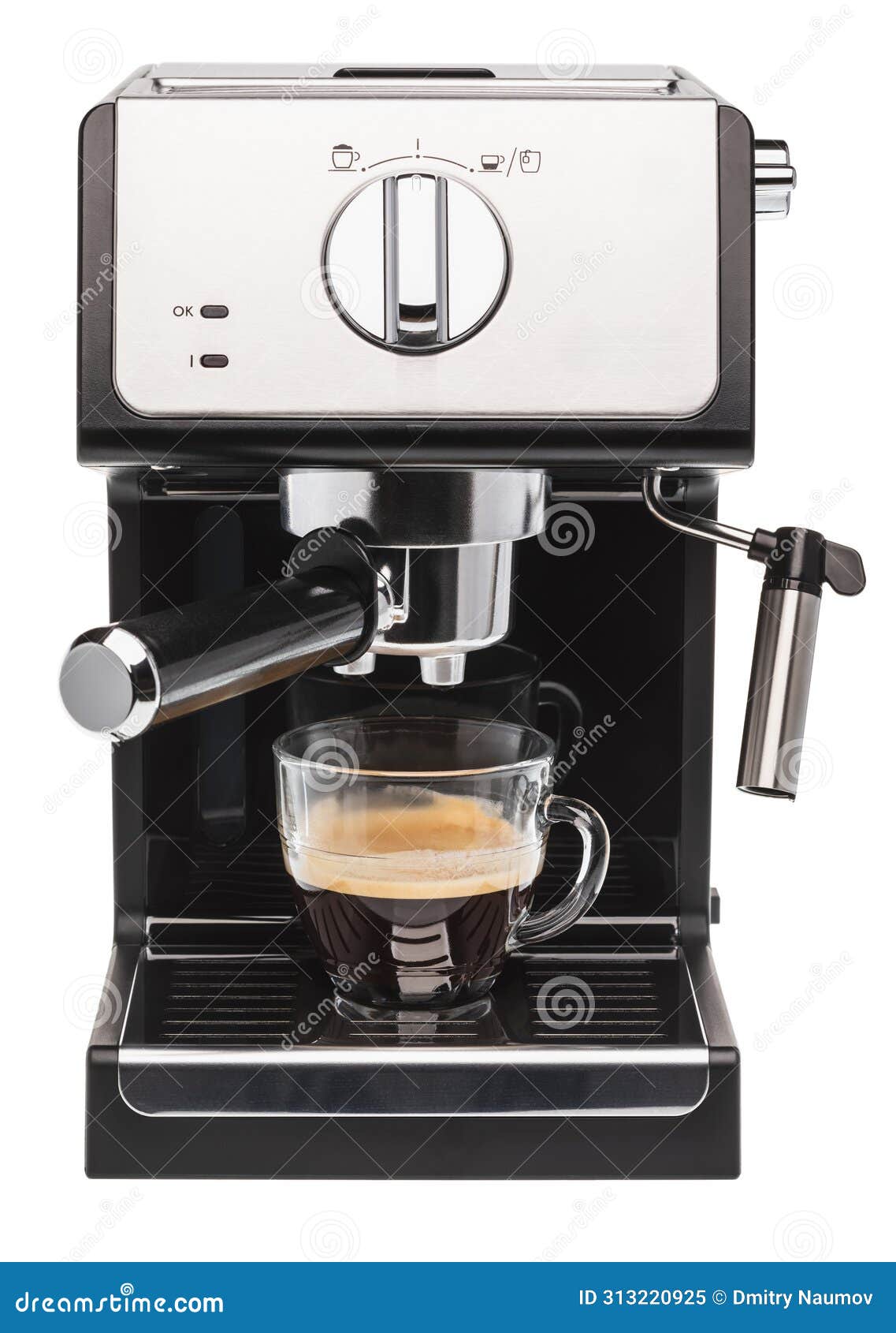 Espresso Coffee Machine on White Background Stock Image - Image of ...