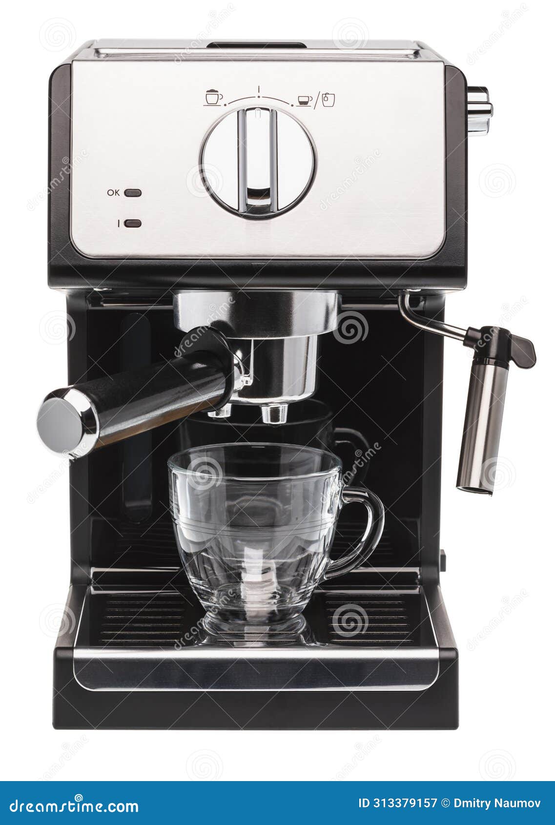 Espresso Coffee Machine on White Background Stock Image - Image of ...