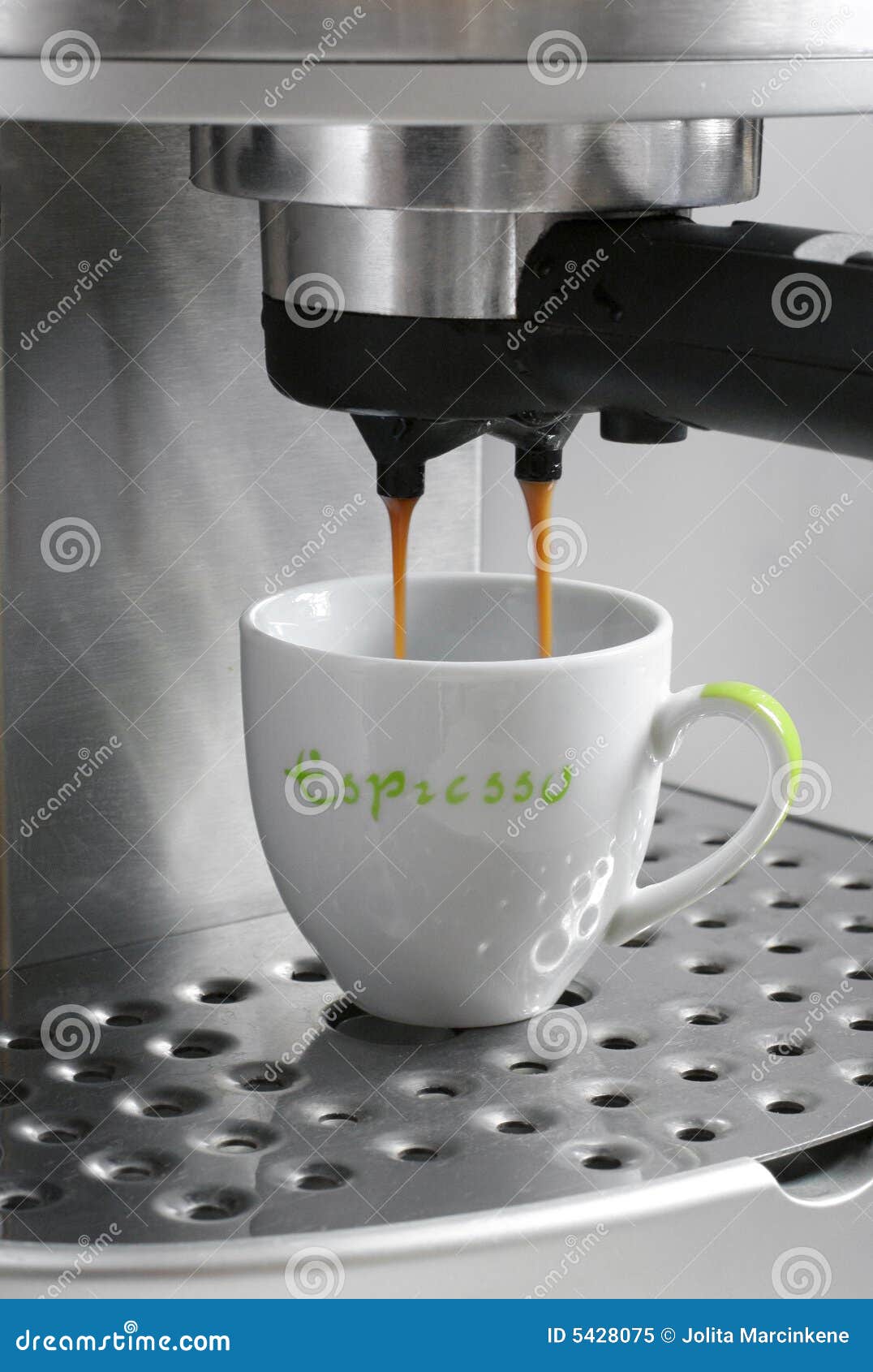 Coffee Machine Making a Cup of Espresso Coffee Stock Image - Image of ...
