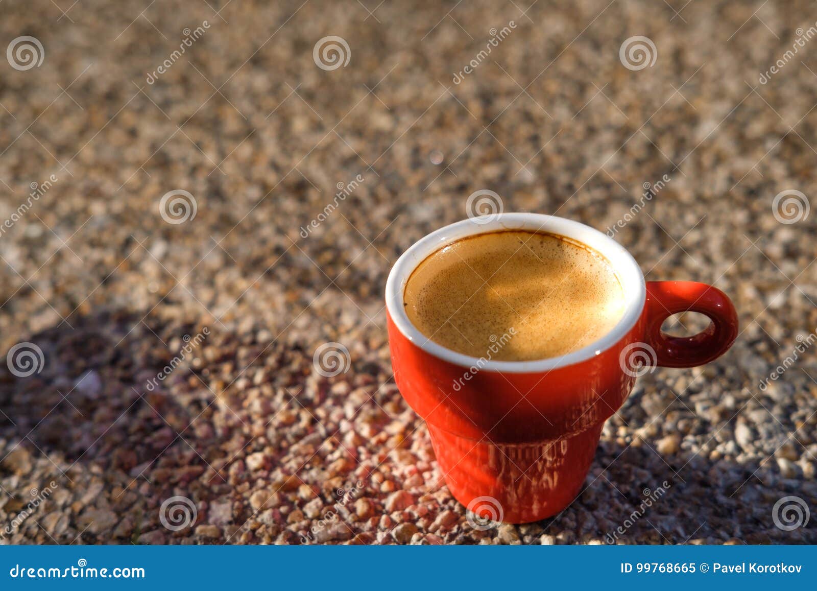 Espresso coffee in red cup stock image. Image of dark - 99768665