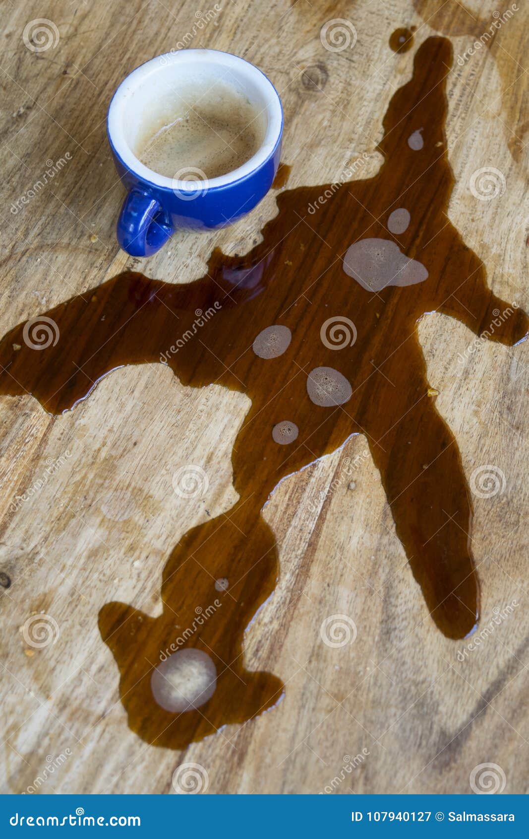 Espresso Coffee Spilt on Table Stock Image - Image of pouring, liquid ...