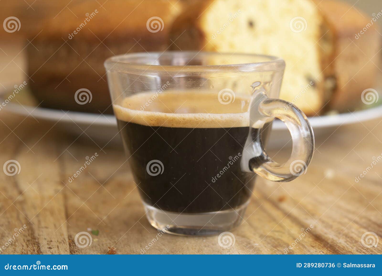 Espresso Coffee and Sponge Cake Stock Photo - Image of brown, coffee ...