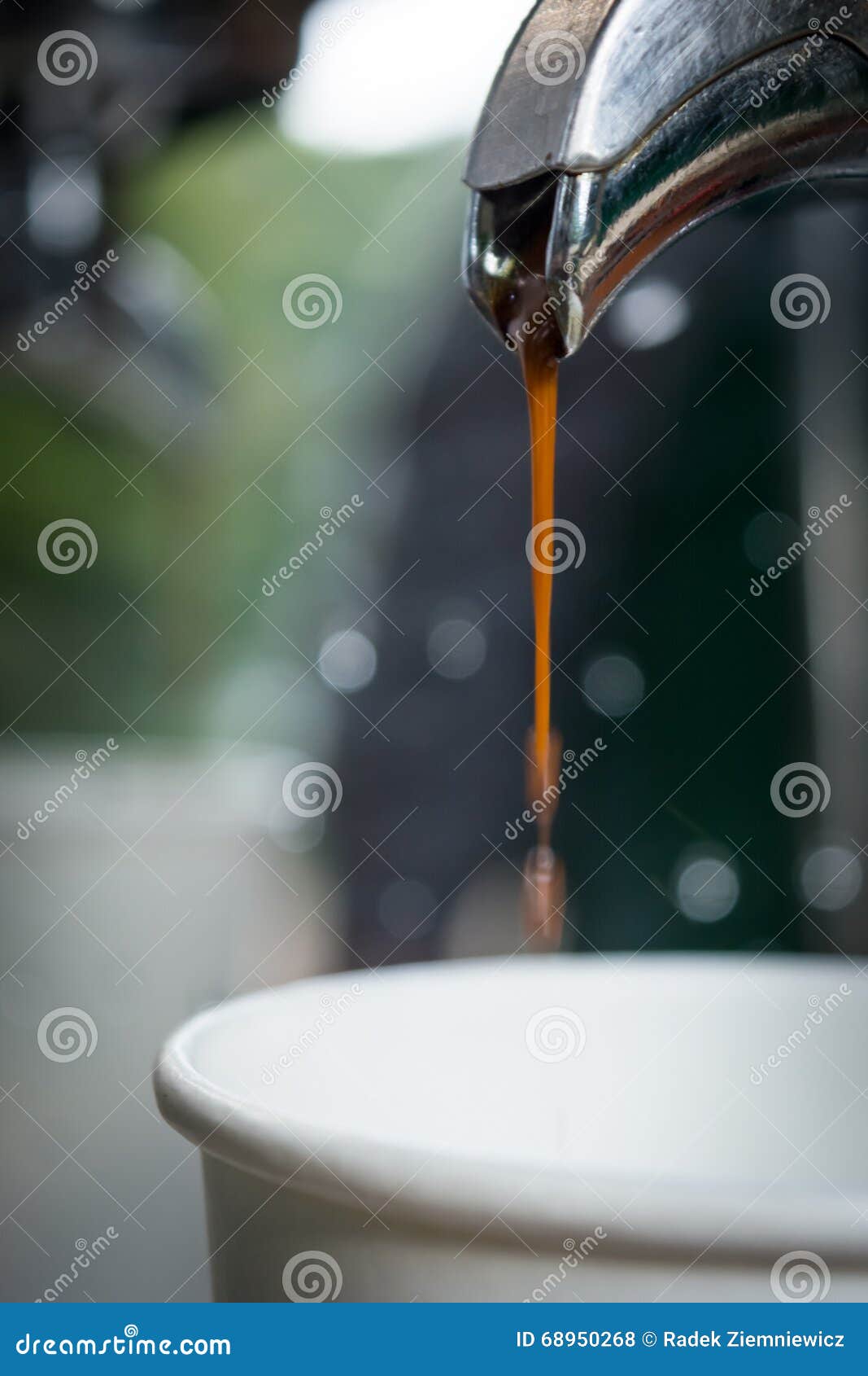 Espresso Coffee Stream Flowing from the Inside of Coffee Machine Stock ...