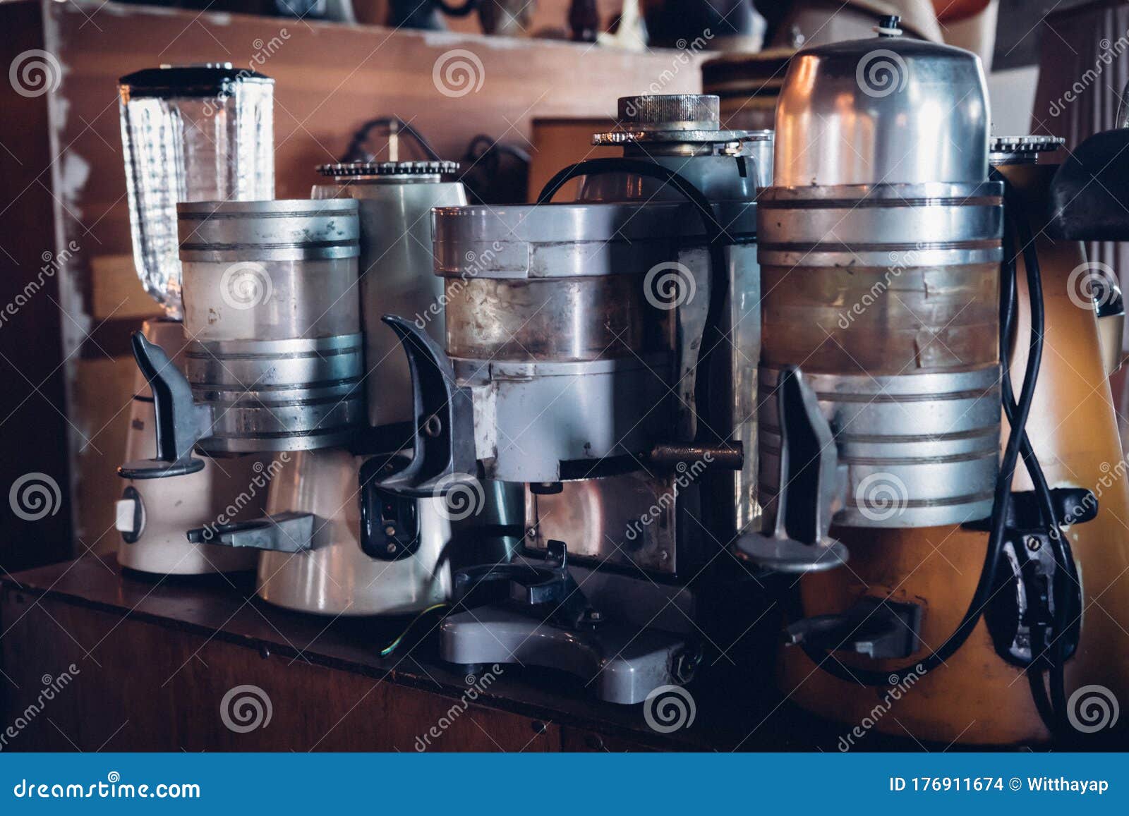 Espresso Coffee Vintage Machine Stock Photo - Image of retro, antique ...
