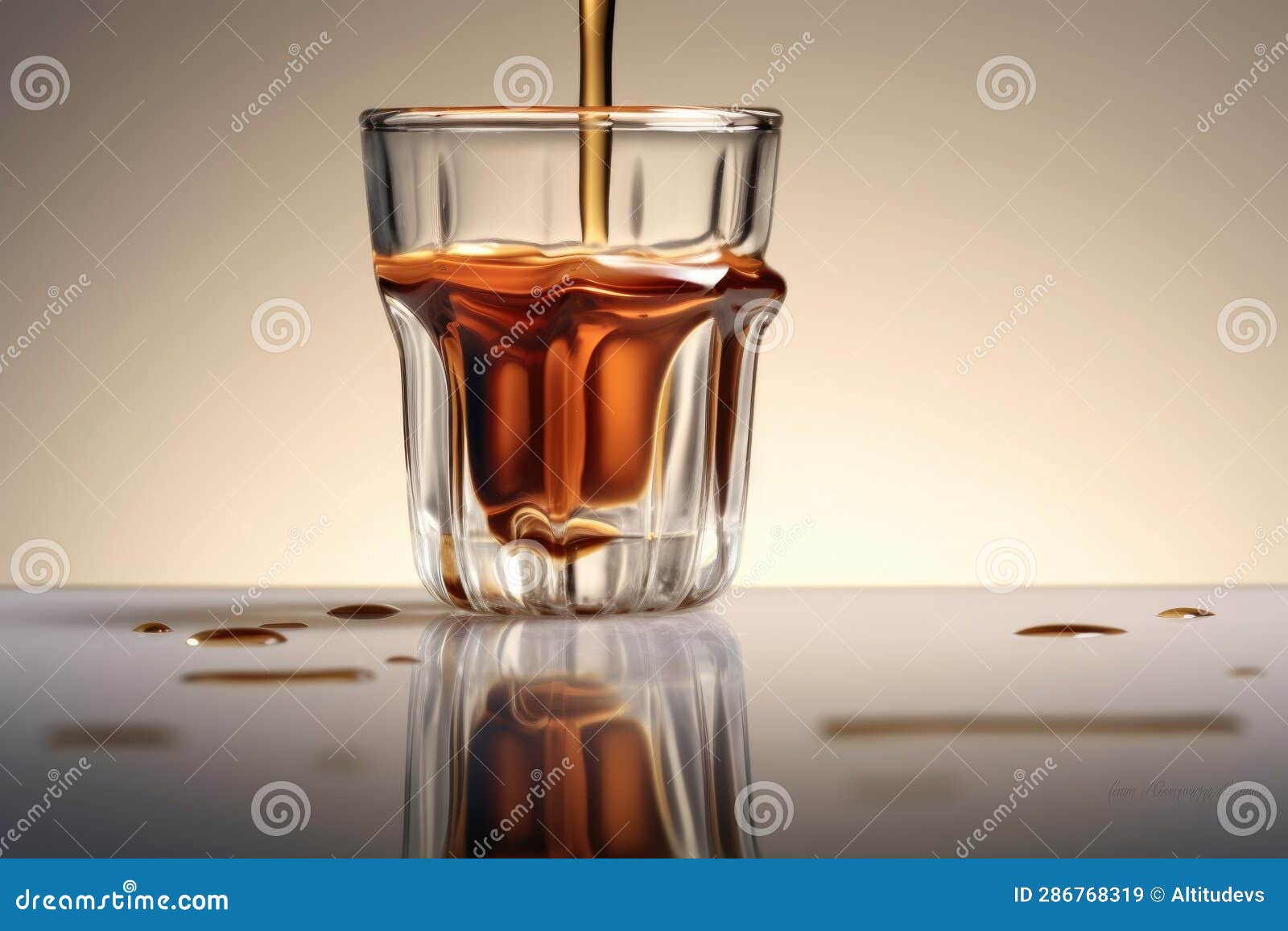 Espresso Dripping into a Clear Glass Cup Stock Image - Image of ...