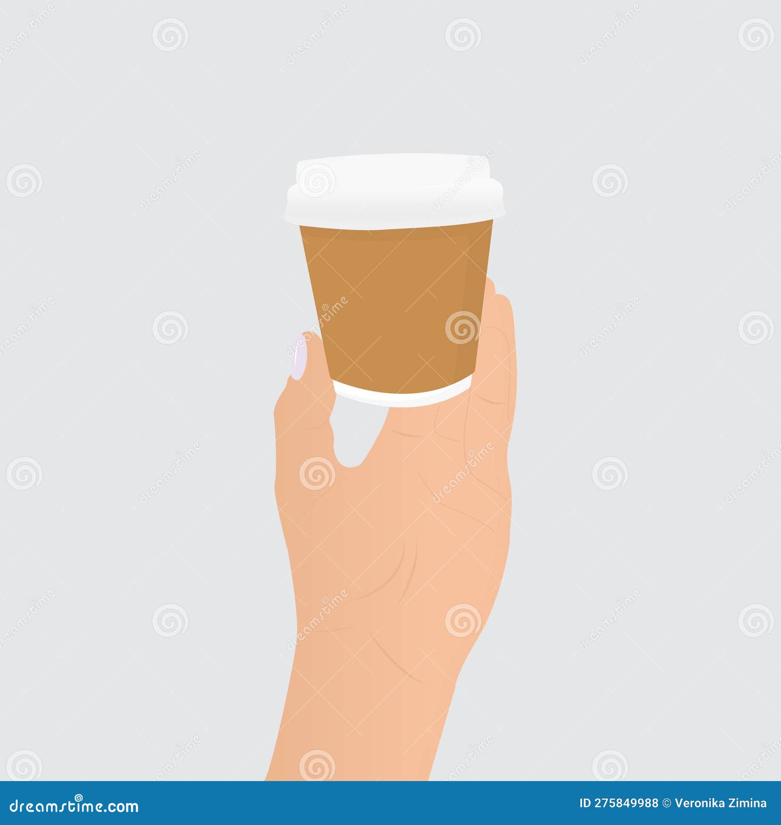 Hand Holding Small Take Away Cardboard Coffee Cup of Espresso Stock ...