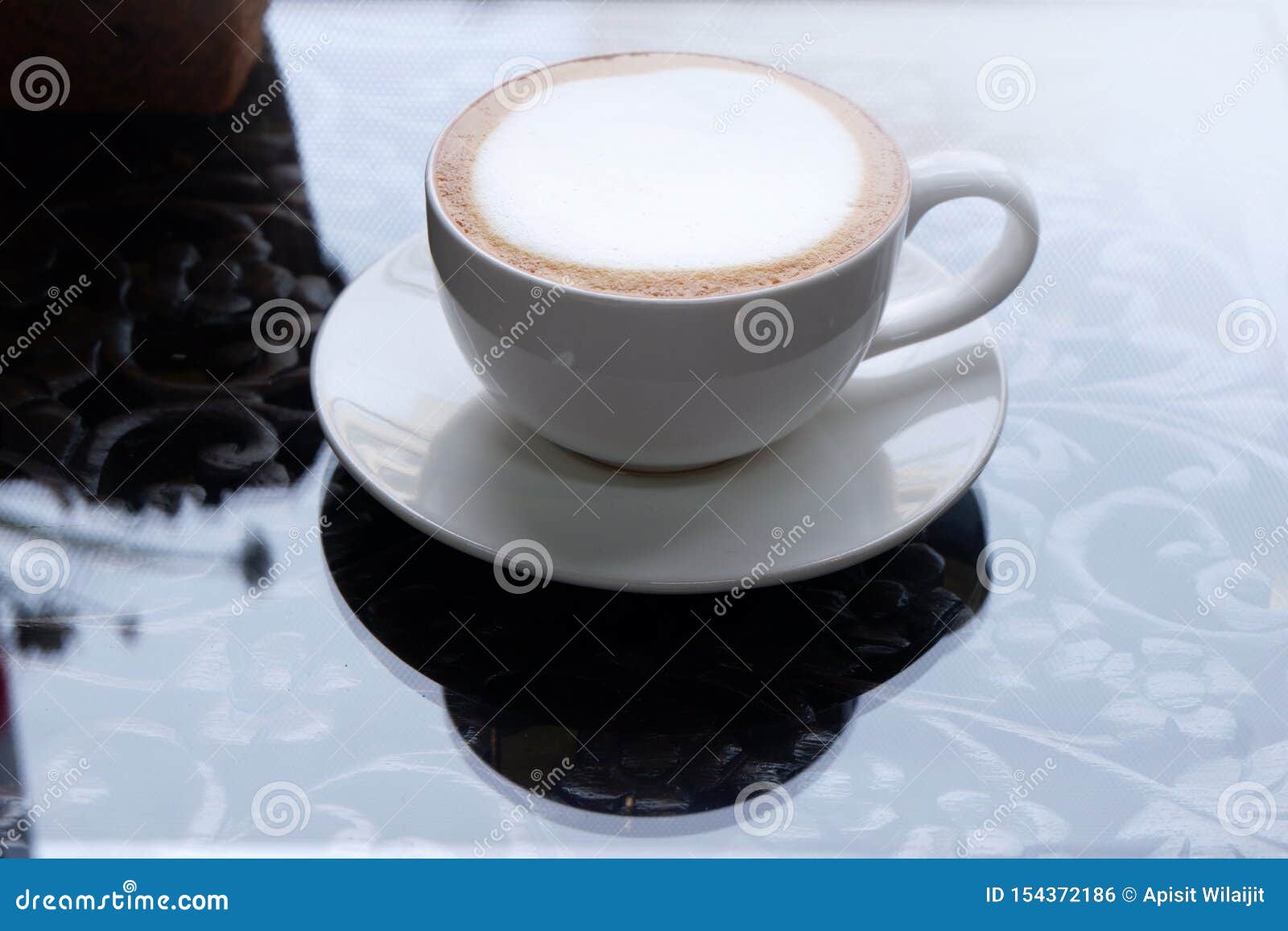 Espresso Hot Coffee in Coffee Shop. Stock Photo - Image of beige, back ...