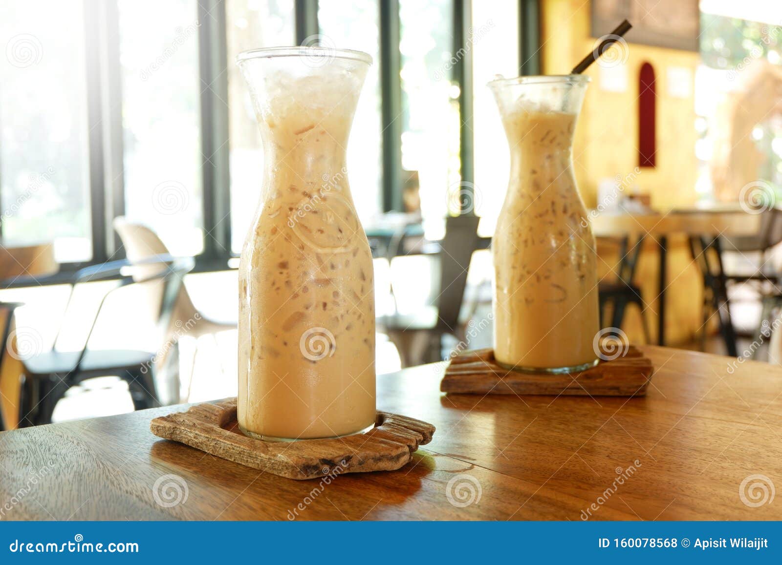 Espresso Ice Coffee in Coffee Shop Stock Photo - Image of dark ...