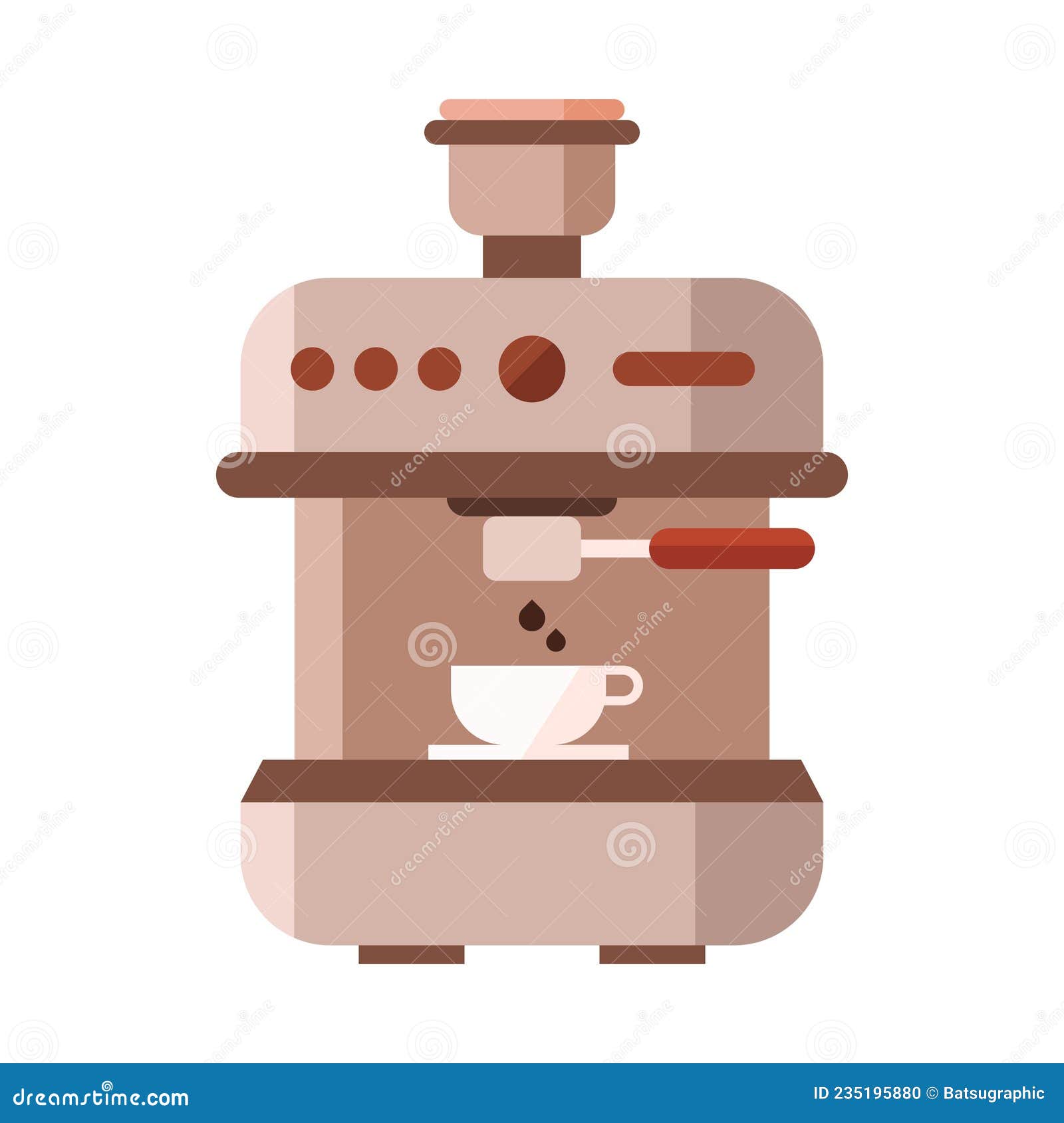 Espresso Machine Flat Clipart Vector Illustration Stock Vector ...