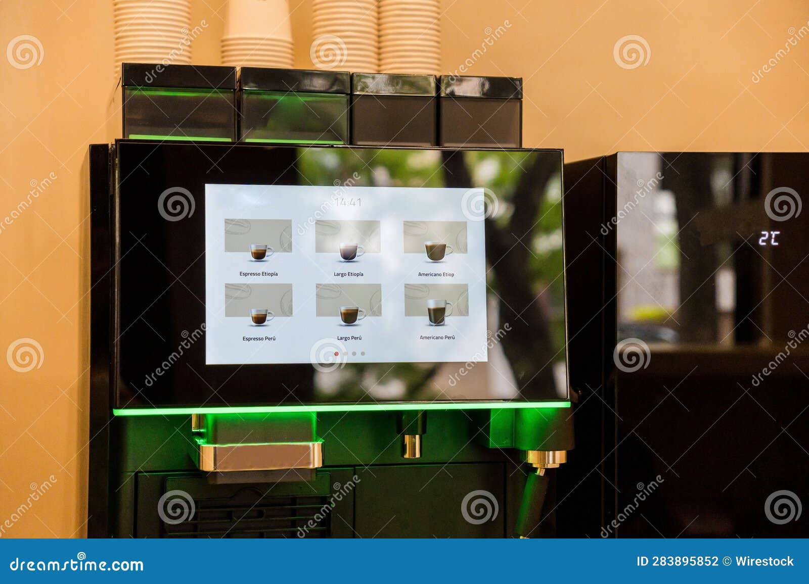 Espresso Machine on a Kitchen Countertop Stock Photo - Image of black ...