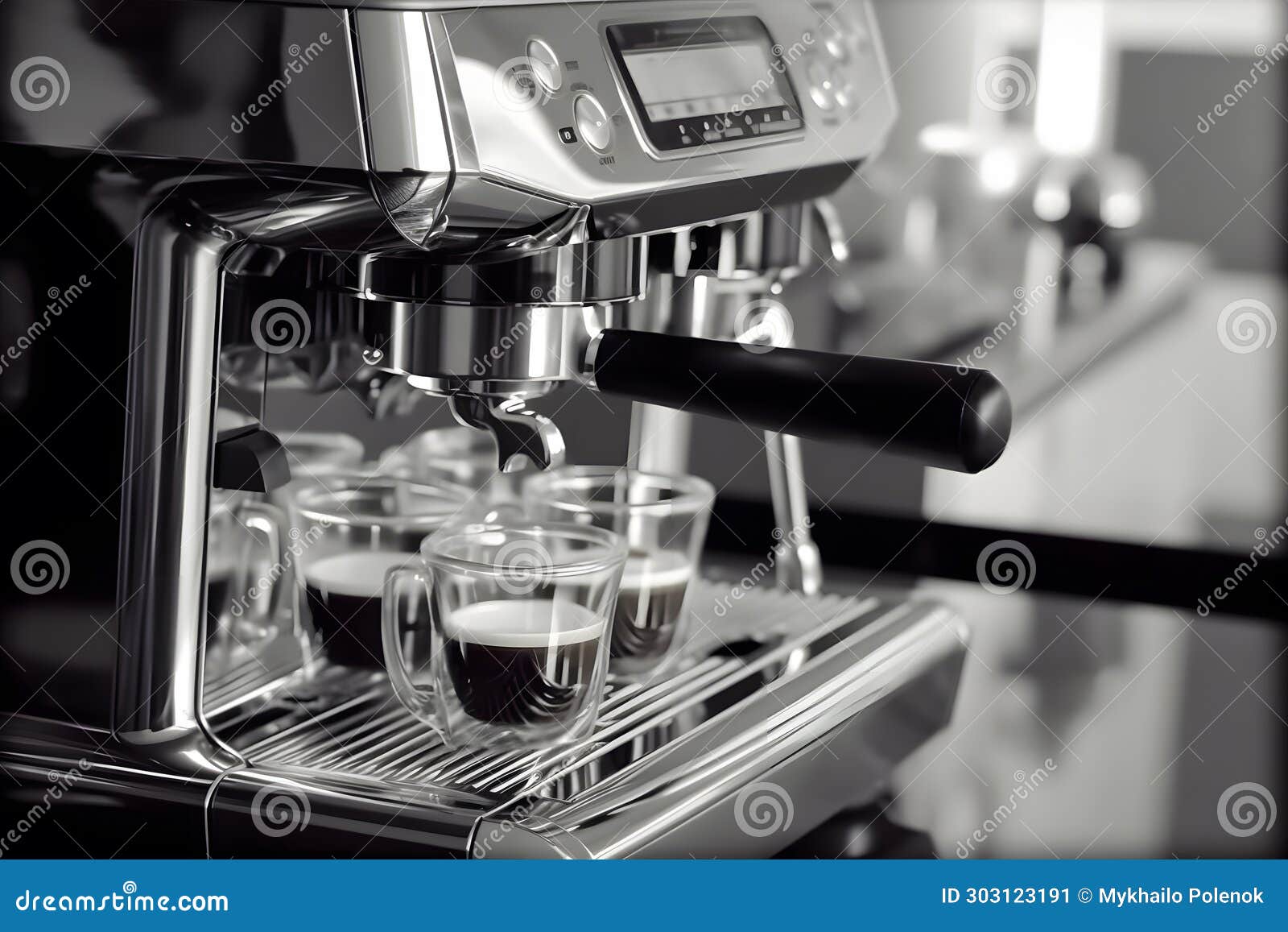 Espresso Machine Making Fresh Coffee. Neural Network AI Generated Stock ...