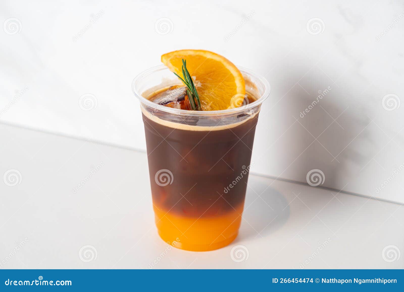 Espresso with Orange Juice in Glass Stock Photo - Image of caffeine ...