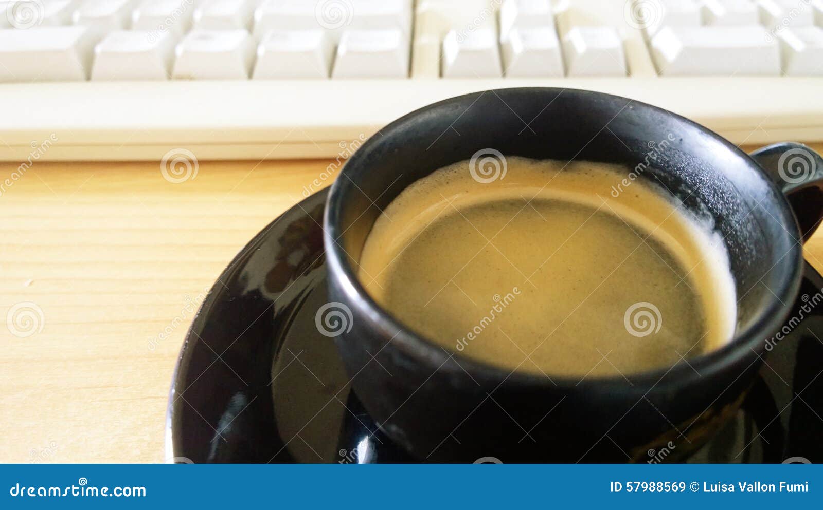 Espresso Pause at the Keyboard Stock Image - Image of break, breakfast ...