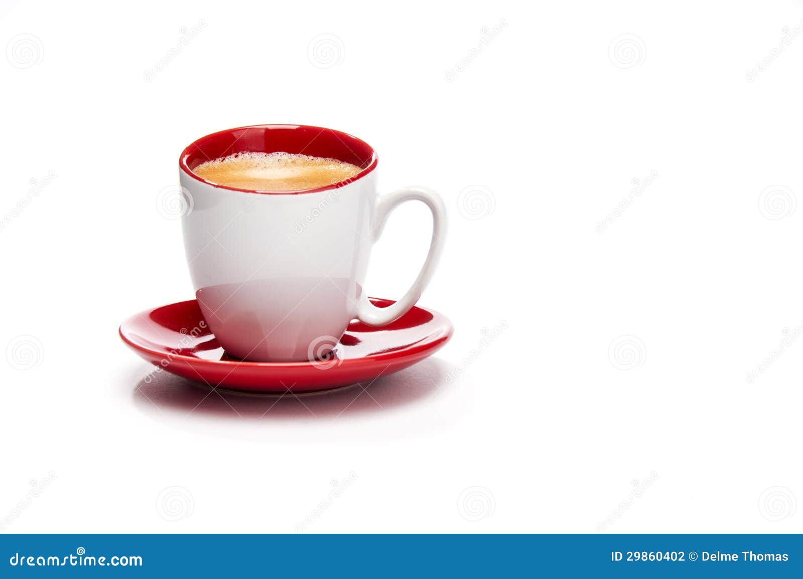 Espresso in Red and White Cup from Front Stock Photo - Image of relax ...
