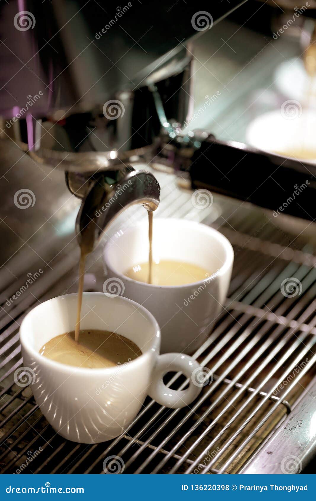 Espresso Shot from Coffee Machine in Coffee Shop,Coffee Maker in Coffee ...