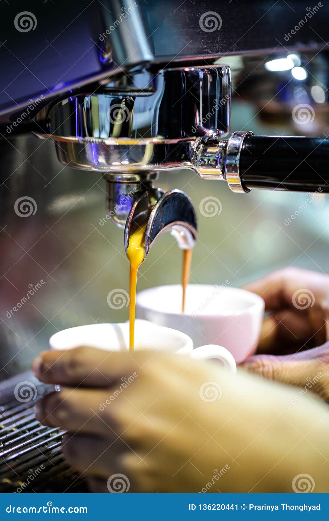 Espresso Shot from Coffee Machine in Coffee Shop,Coffee Maker in Coffee ...