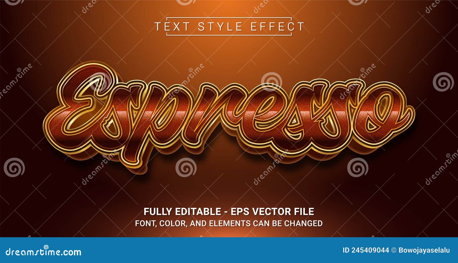 Espresso Text Style Effect. Editable Graphic Text Template Stock Vector ...