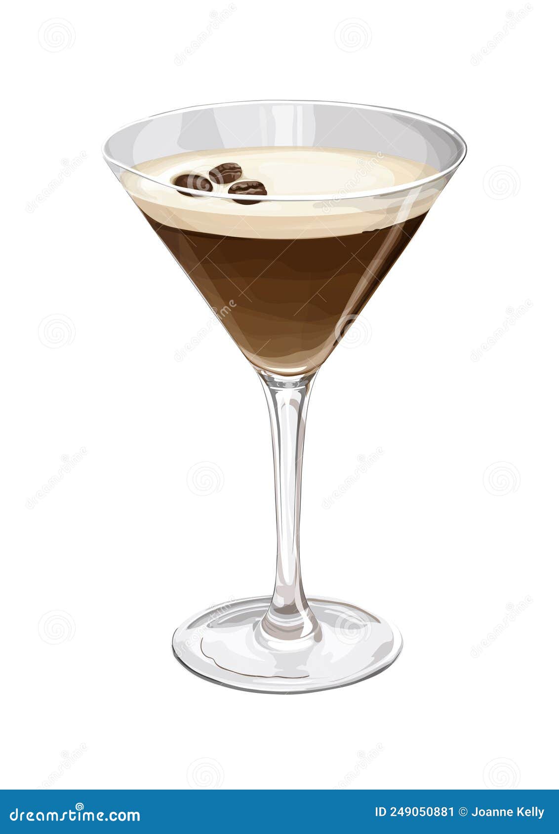 Modern Espresso Martini Cocktail Illustrated On White Background ...