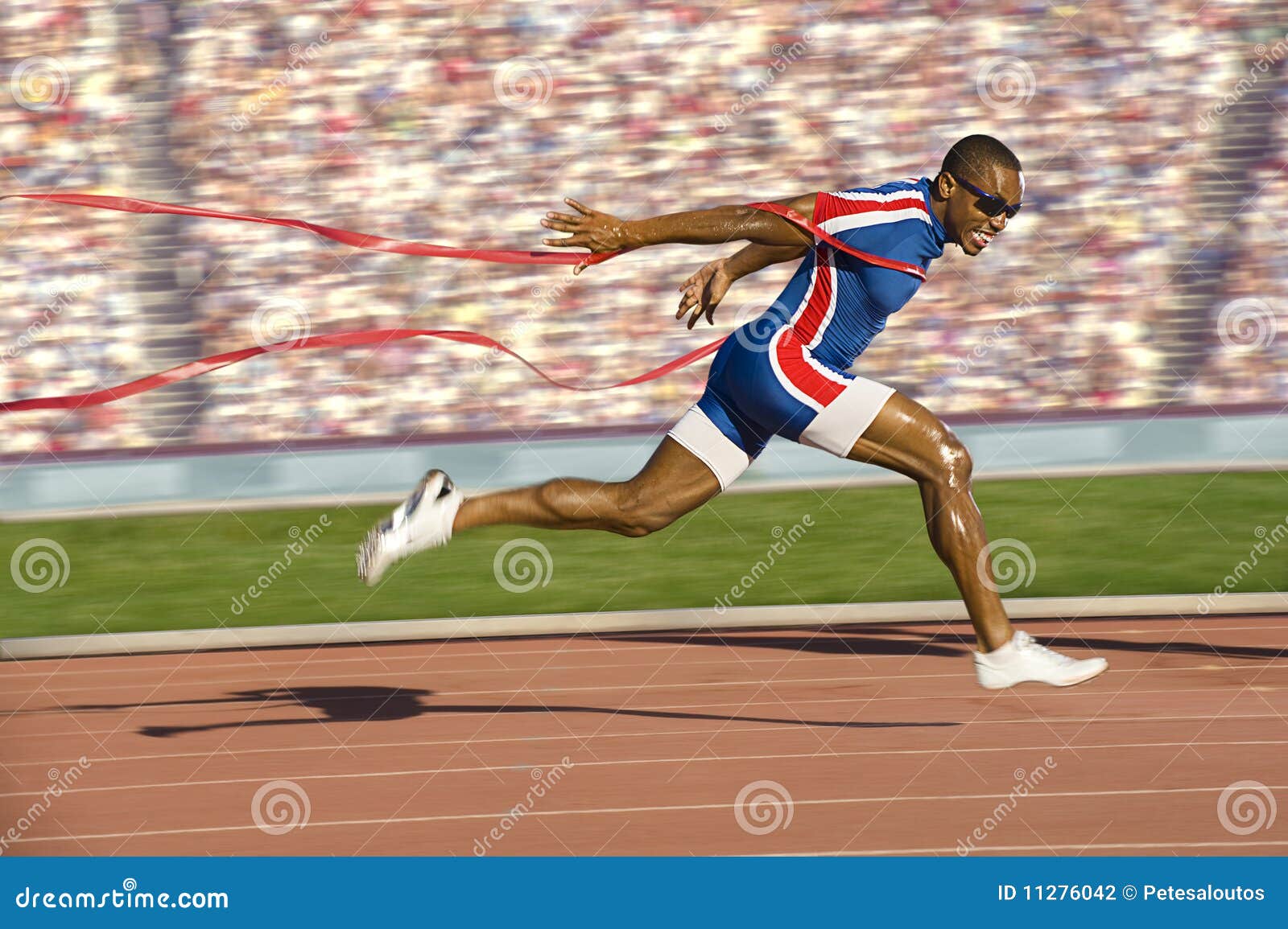 Esprinter Que Cruza La Meta Foto de archivo - Imagen de africano ...