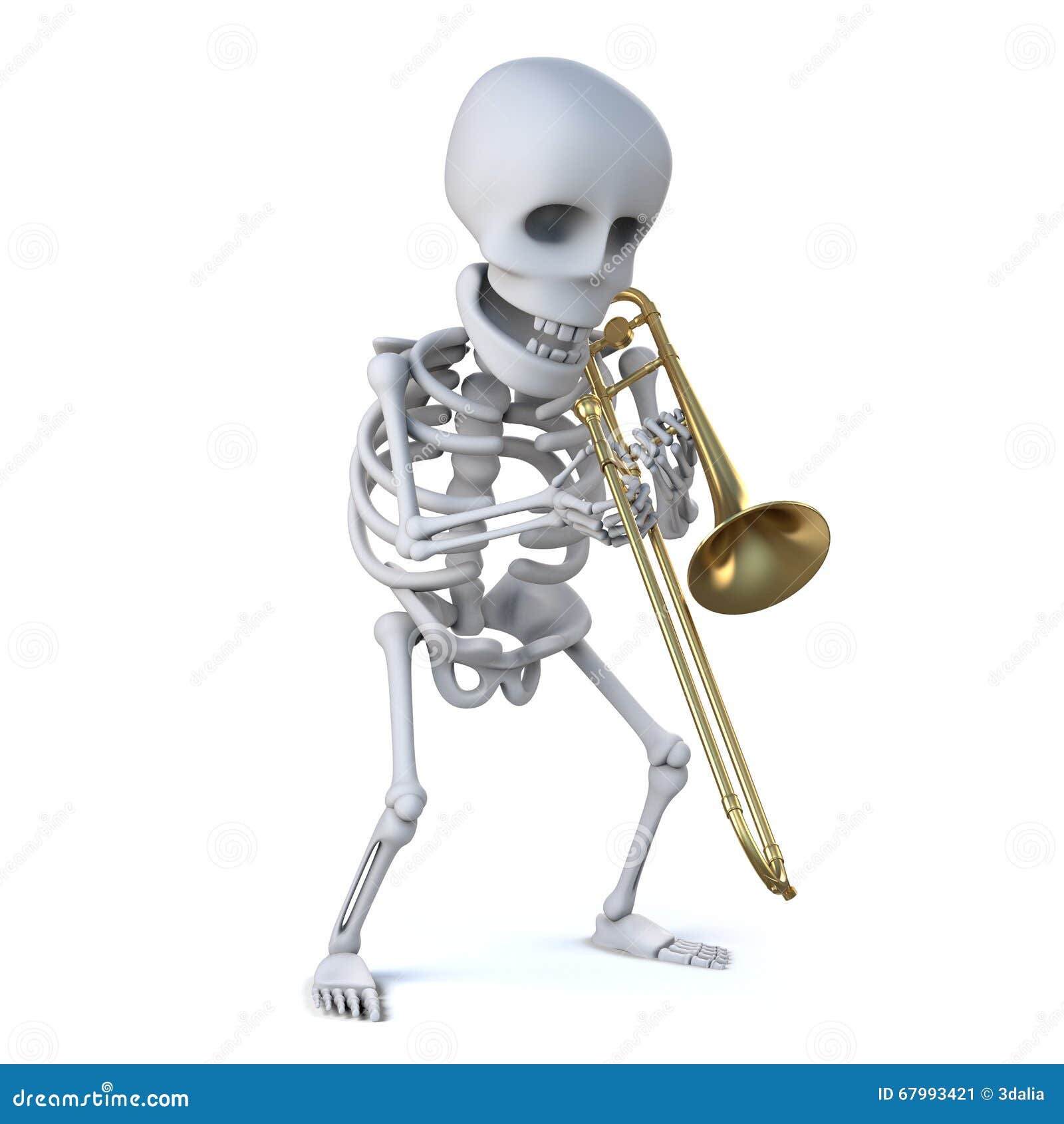 Esqueleto 3d Que Joga Um Trombone Ilustração Stock - Ilustração de ...