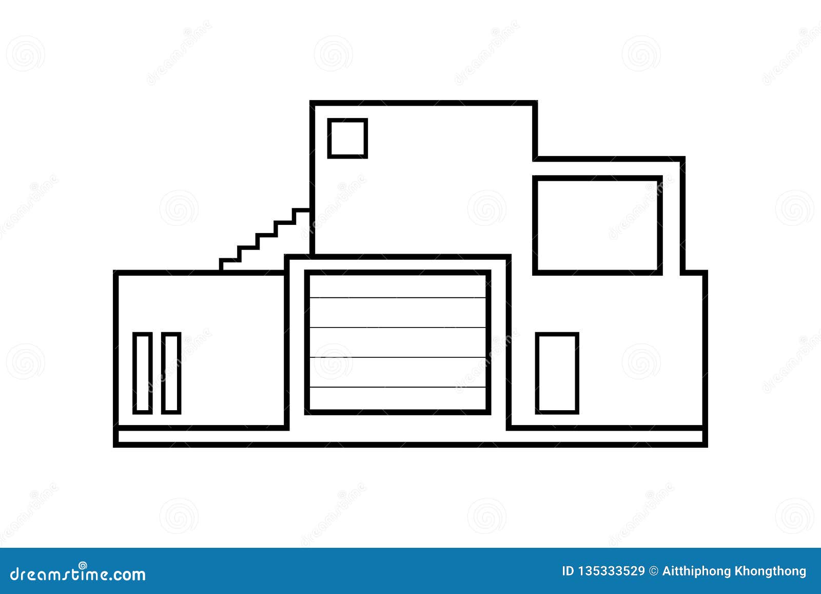 Esquema Abstracto Del Icono, Ejemplo Moderno Del Vector Del Edificio De ...