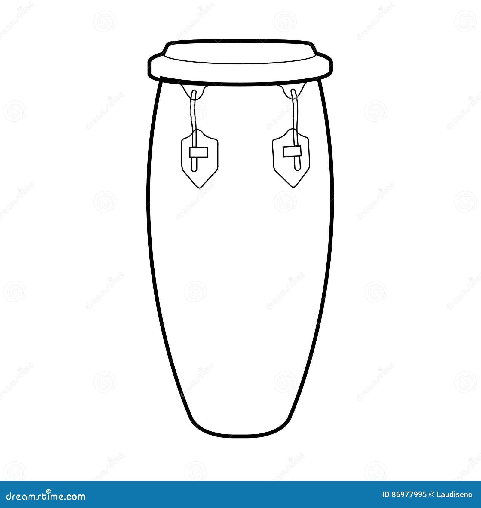 Esquema Aislado Del Tambor Del Conga Ilustración del Vector ...
