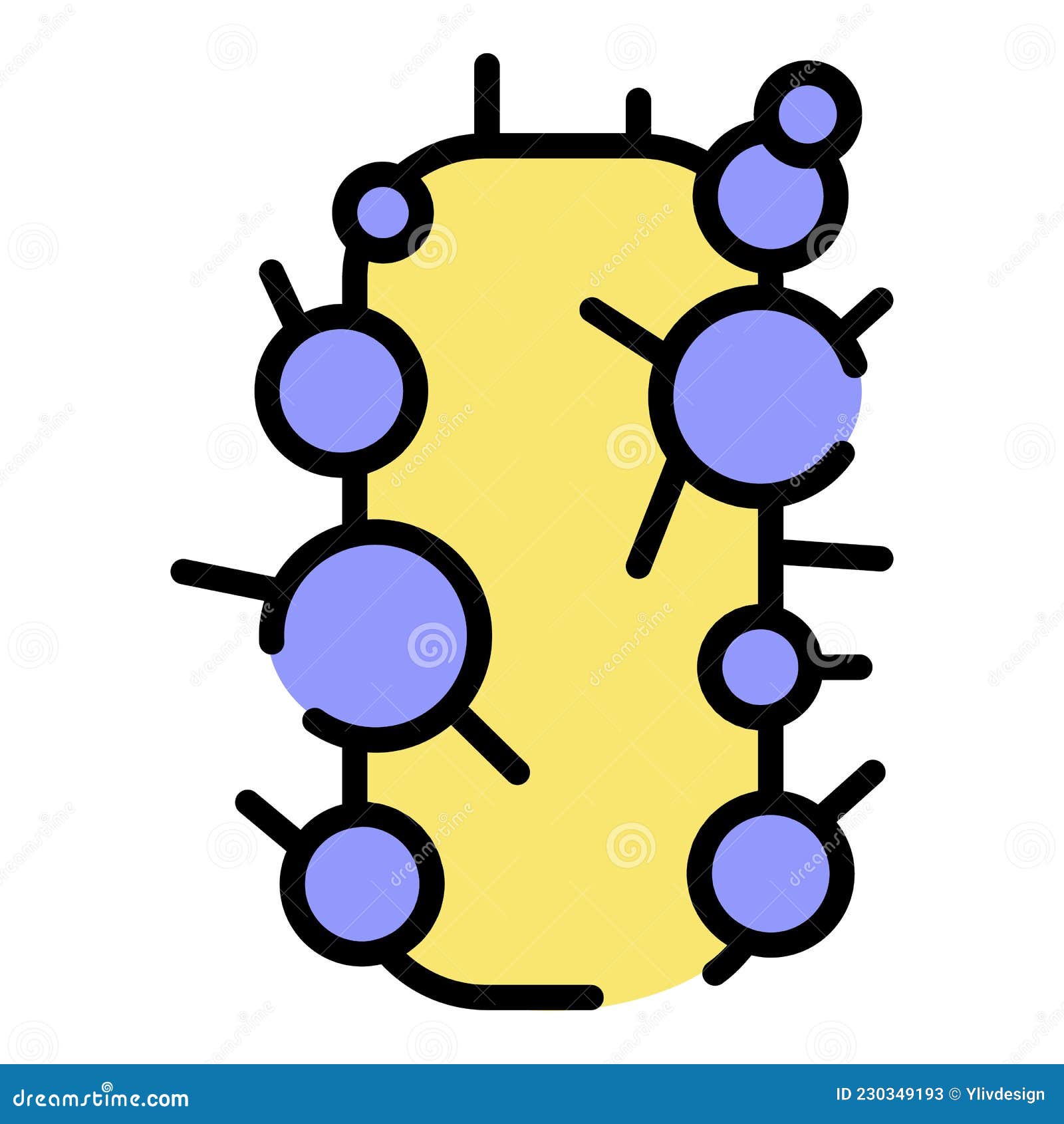 Esquema De Color De Icono De Estreptococo Vector Ilustración del Vector ...
