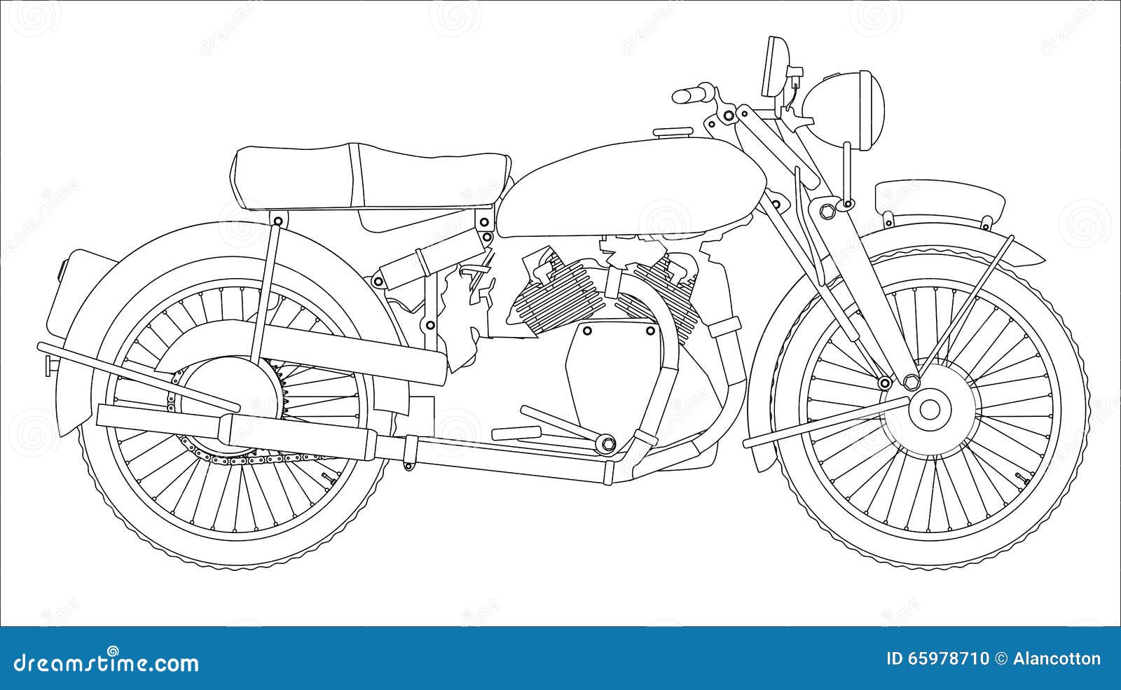 Esquema de la moto ilustración del vector. Ilustración de nadie - 65978710