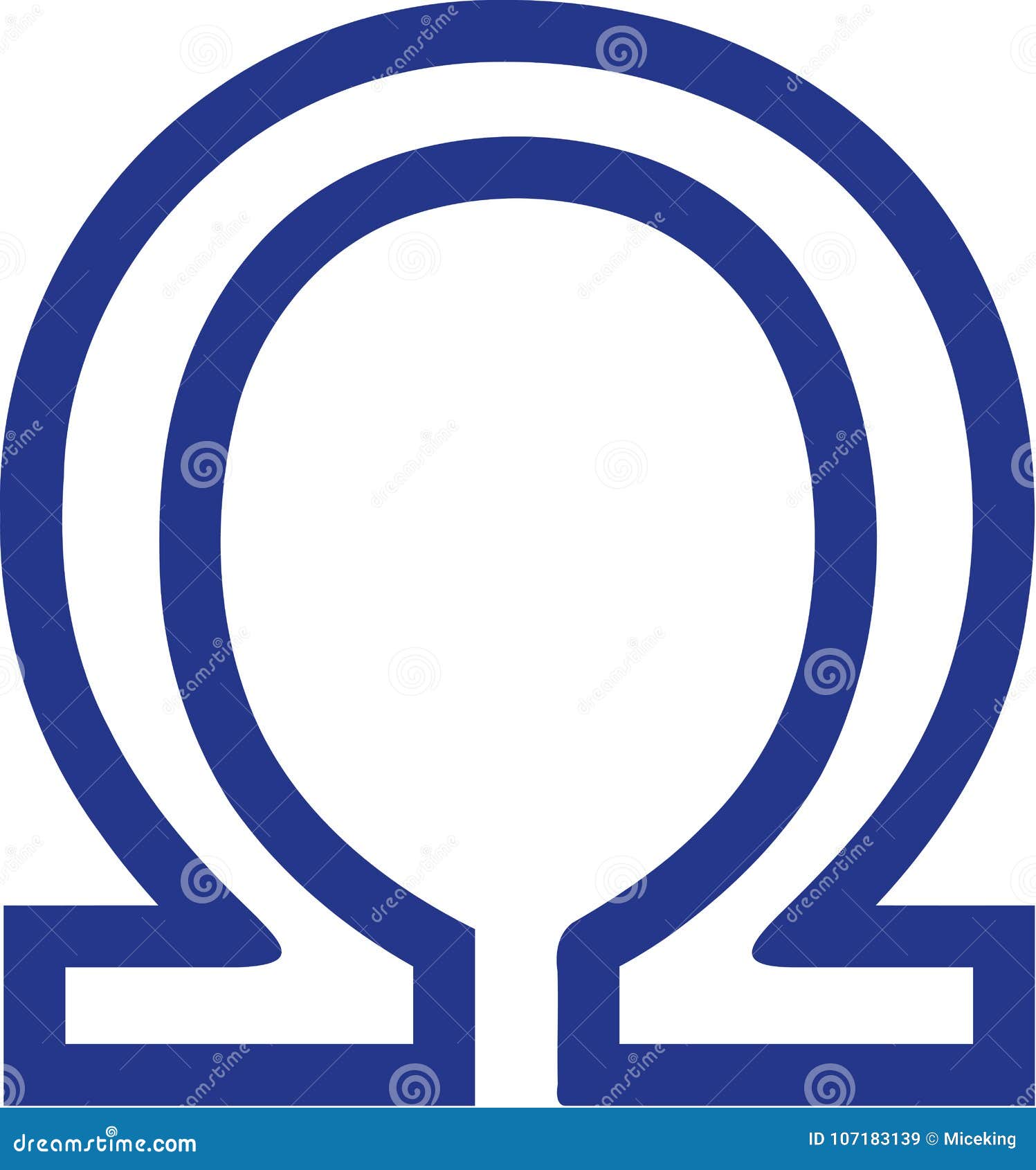 Esquema De La Muestra De Omega Del Griego Ilustración del Vector ...