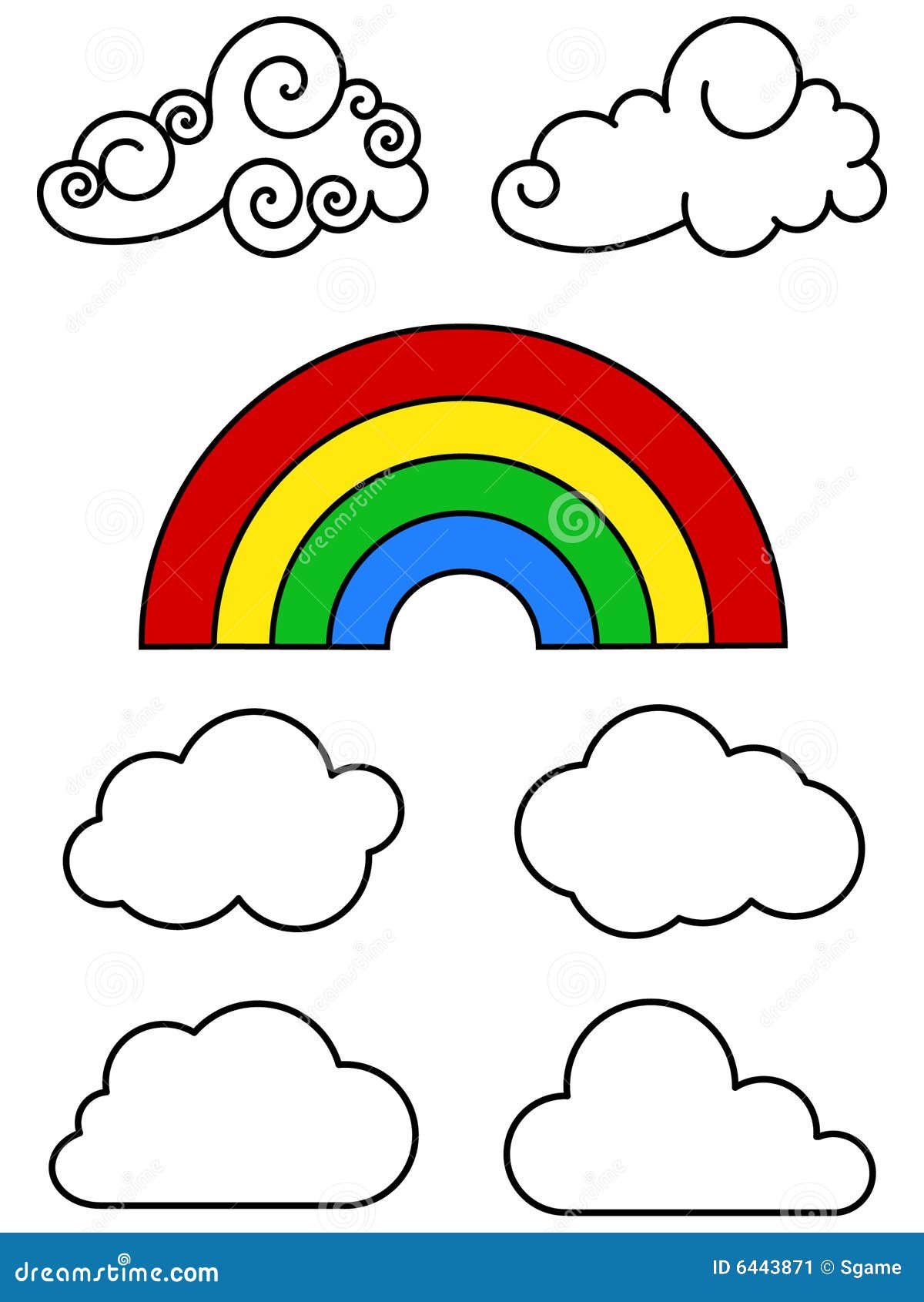 Esquema de las nubes stock de ilustración. Ilustración de forma - 6443871