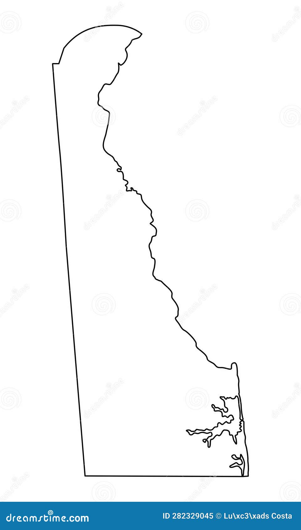 Esquema De Mapa De Estado De Delaware Ilustración del Vector ...