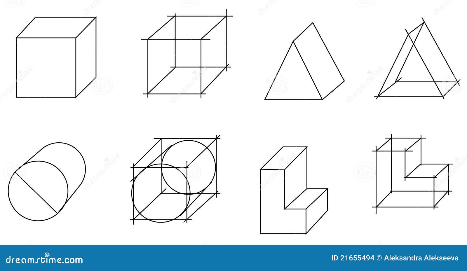 Esquema De Objetos Geométricos Ilustração do Vetor - Ilustração de ...